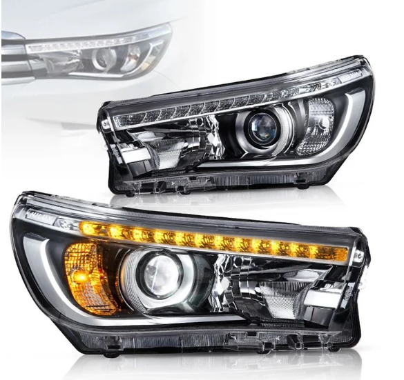 Toyota Hilux Projector Headlights with Sequential LED Indicator SR/SR5 ...