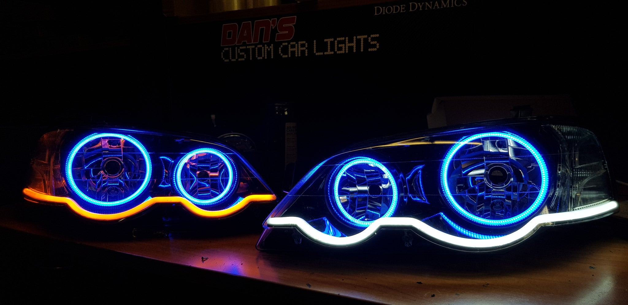 Ford Falcon BA/BF XR6 XR8 Headlights with Multicolored Halo Rings ...