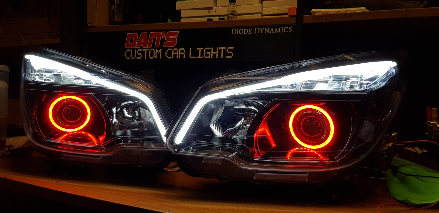 Holden RG Colorado LTZ Headlights w/ Multicoloured Halo Rings and ...