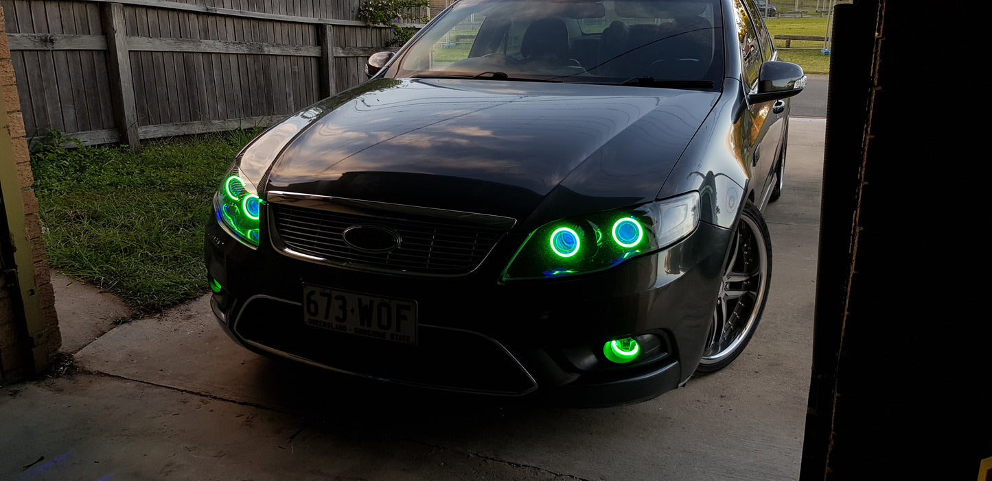 Ford FG G6 FPV XT MK1/MK2 Headlights with Projectors, Halorings & Demon ...