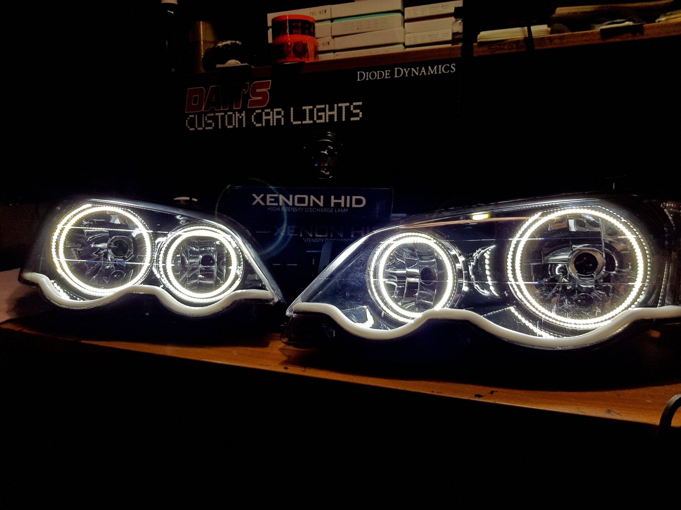 Ford Falcon BA/BF XR6/XR8 Headlights with Swithcback White/Amber Halo ...