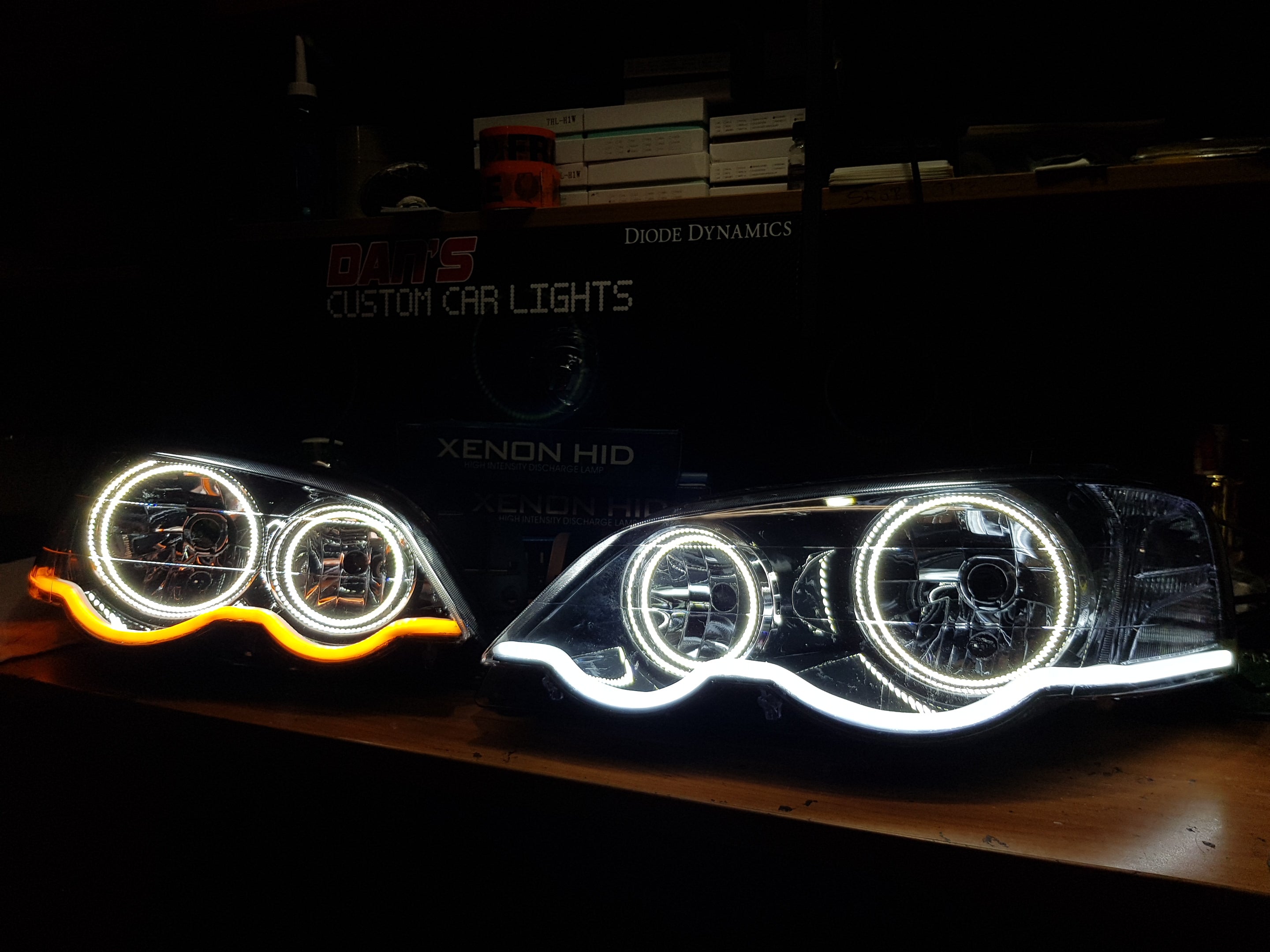 Ford Falcon BA/BF XR6/XR8 Headlights with Swithcback White/Amber Halo ...