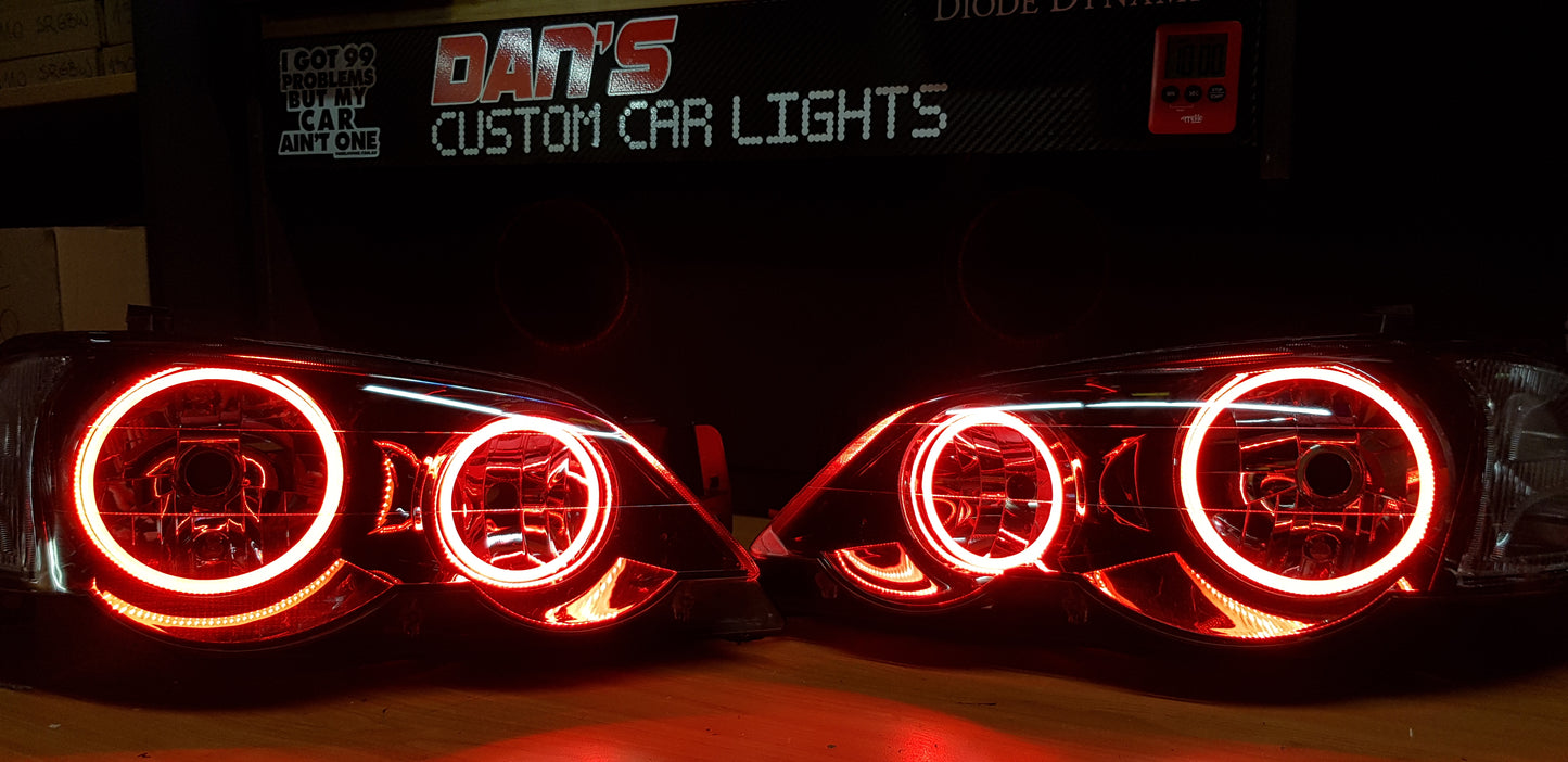 Ford Falcon BA/BF XR6 XR8 Headlights with Multicolored Halo Rings – Dan ...