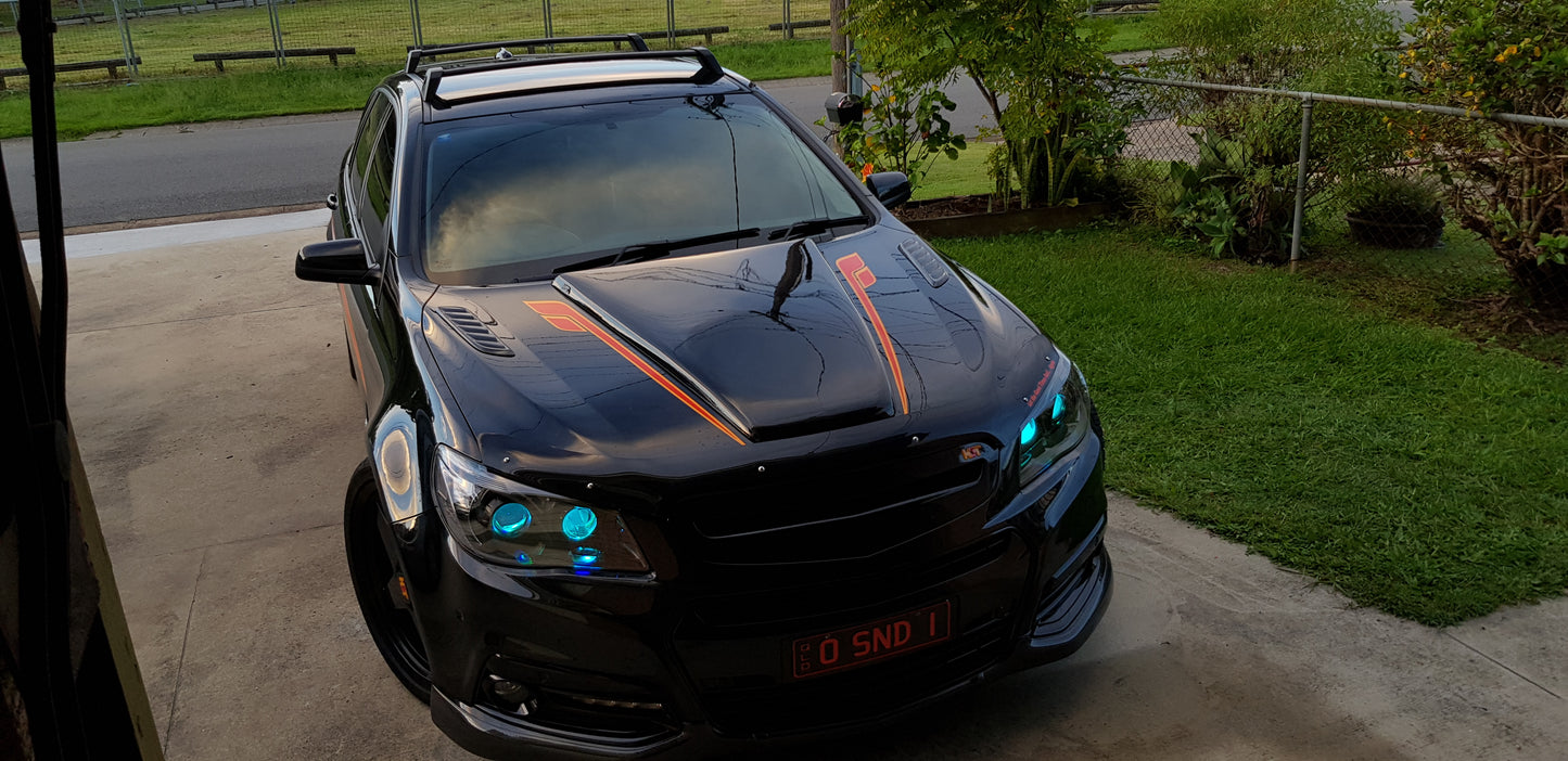 Holden VF Commodore Headlights with Quad Projectors and Multicoloured ...