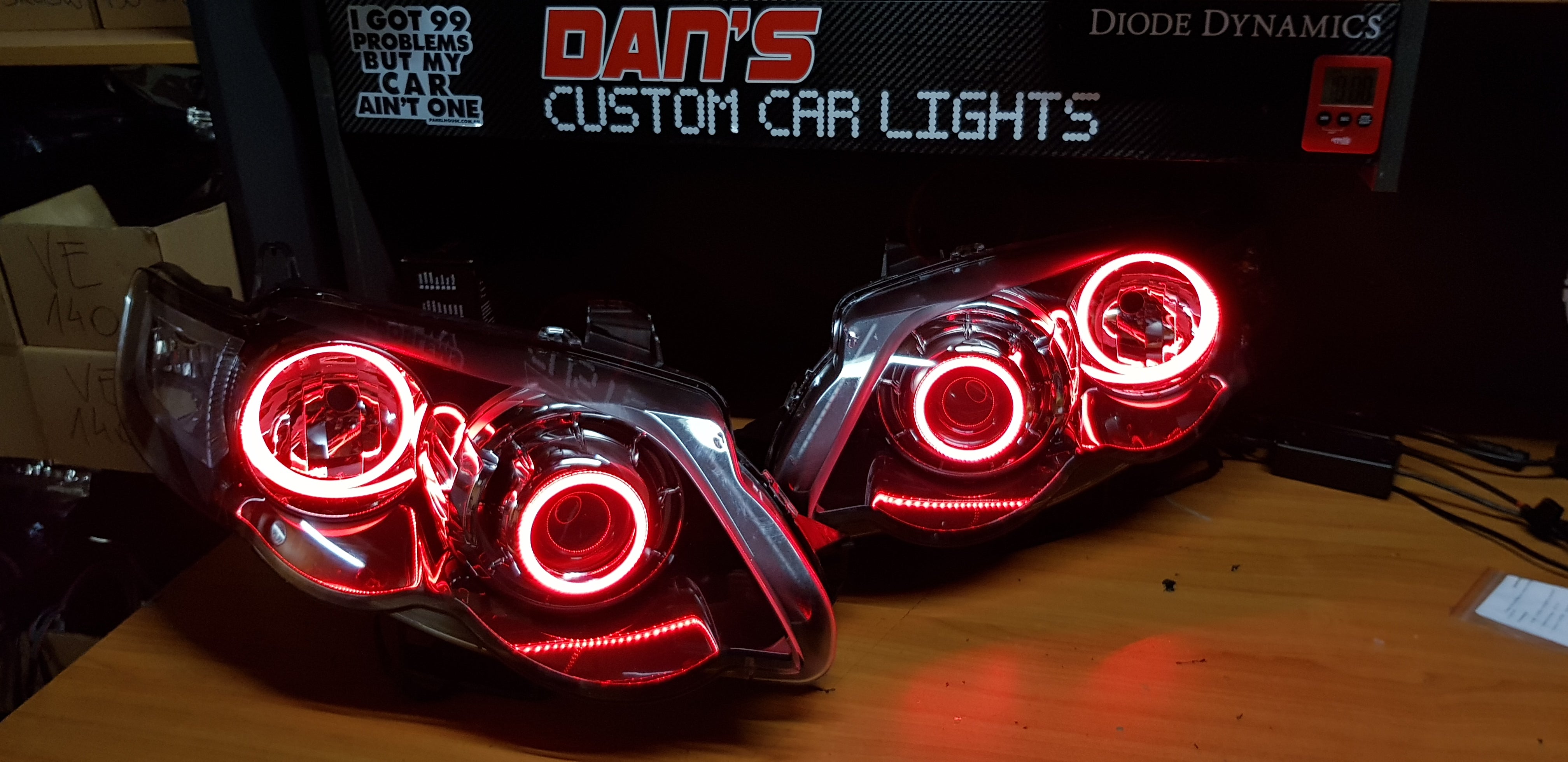 Ford Falcon FG XR6 XR8 MK2 Projector Headlights w/ RGB Quad Halo Rings ...