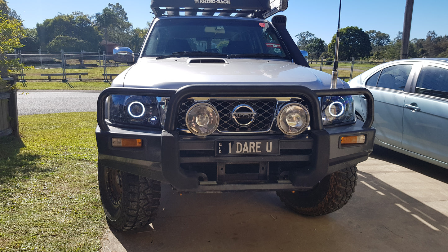 Nissan Patrol GU S4 Headlights with White/Amber Halo Rings and ...