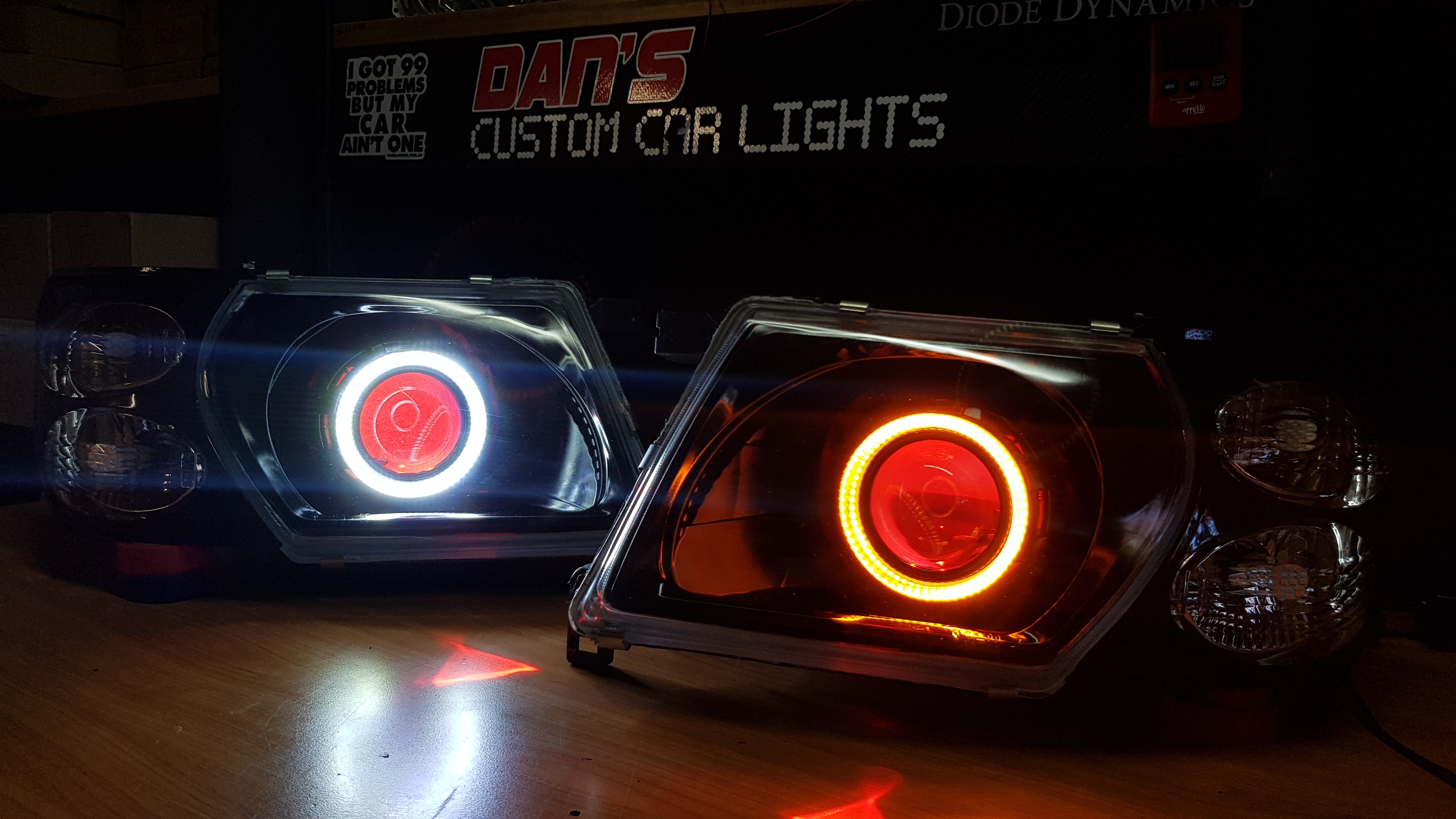 Nissan Patrol GU S1-S3 Headlights with Switchback White/Amber Halorings ...