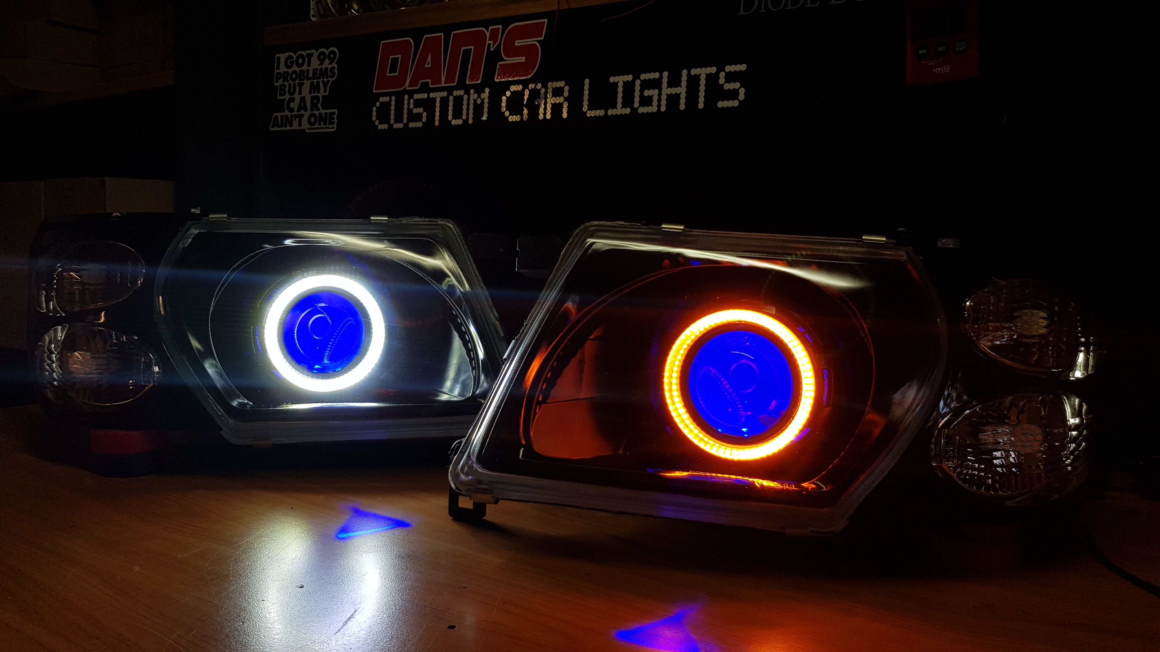 Nissan Patrol GU S1-S3 Headlights with Switchback White/Amber Halorings ...