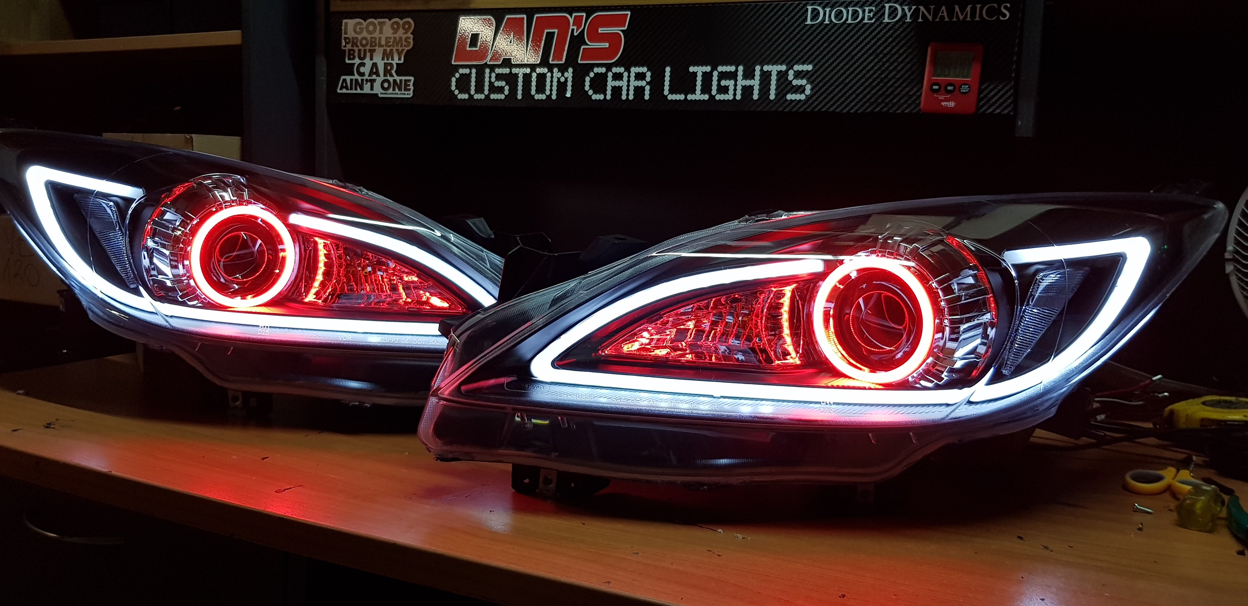 Mazda 3 BL 2009-2013 DRL Style Headlights with LED Multicoloured Halo ...