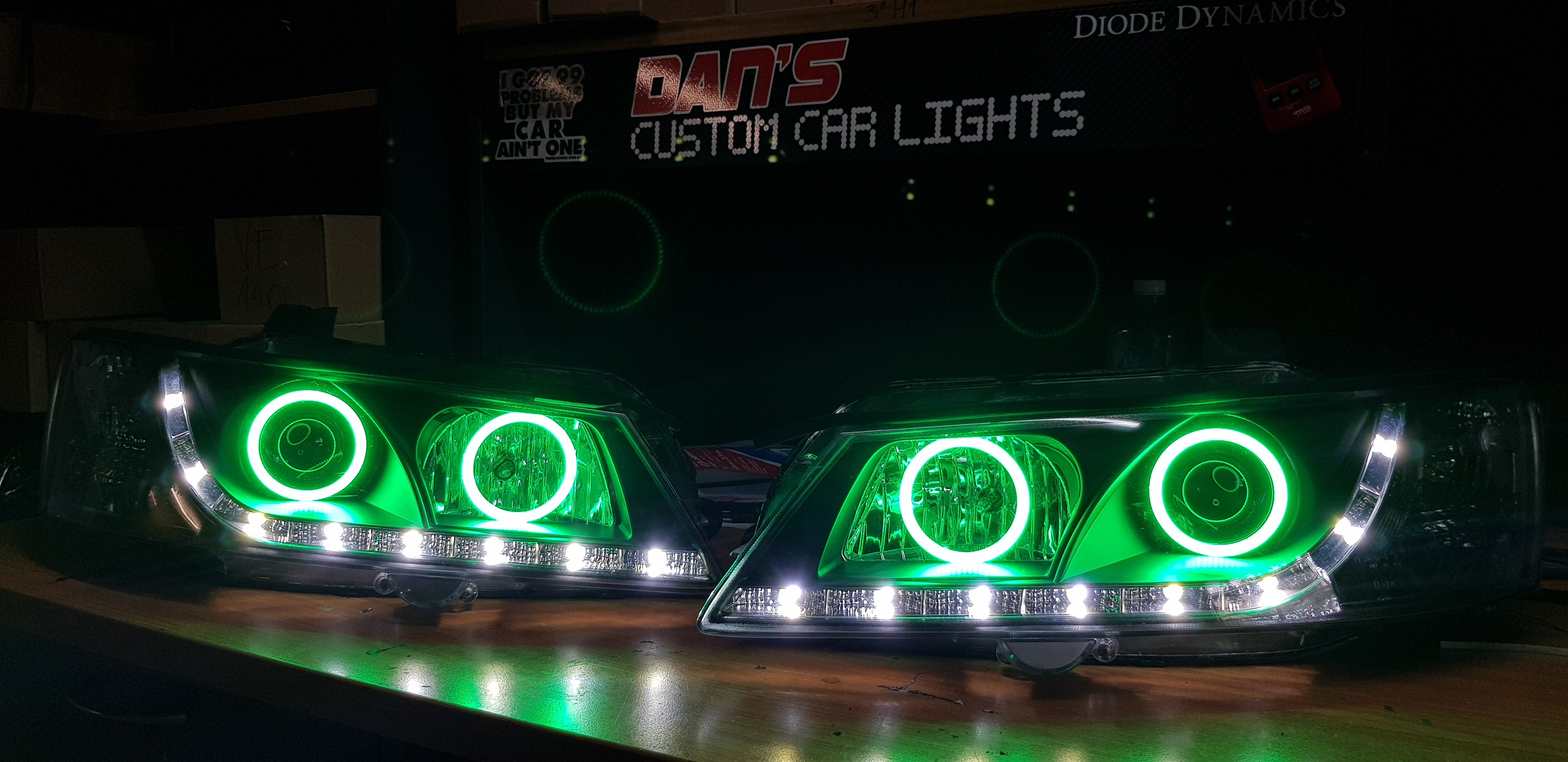 Holden VY Commodore DRL Headlights with Multicolored Halo Rings | Dan's ...