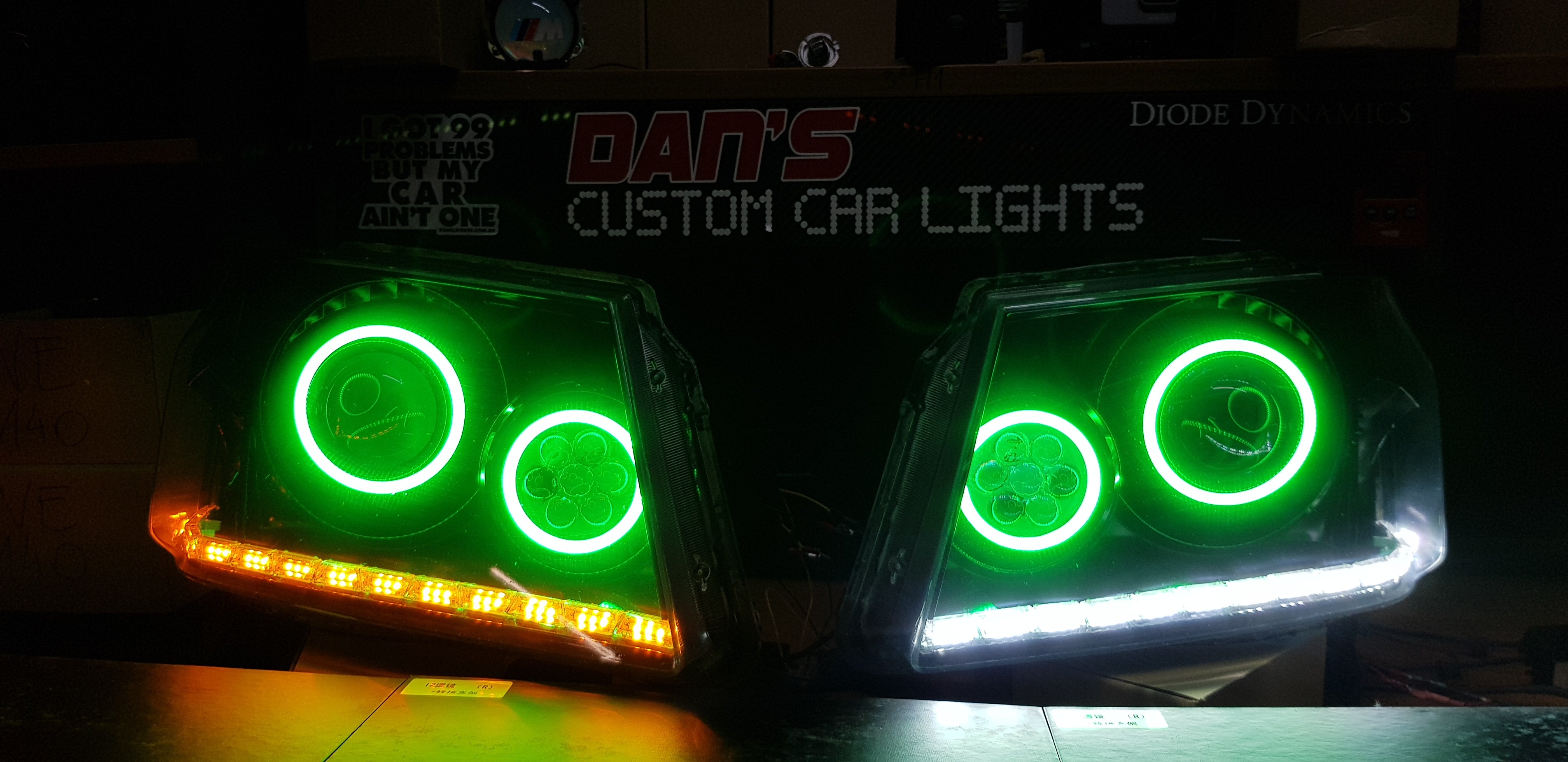 Holden RC Colorado Headlights with LED Devil Eyes Projectors ...