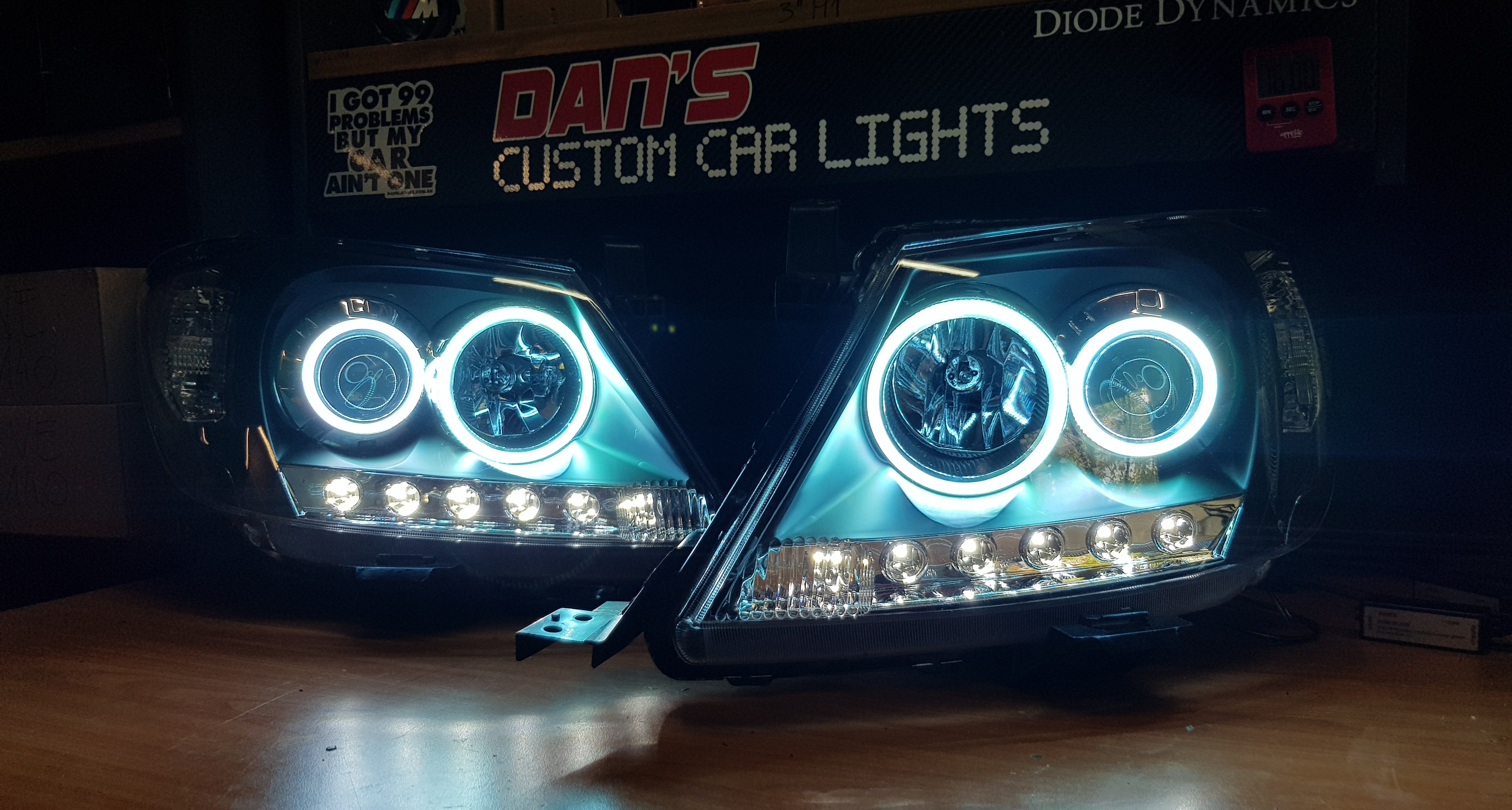 Toyota Hilux N70 2005-11 Clear Style DRL Headlights with Quad RGB ...