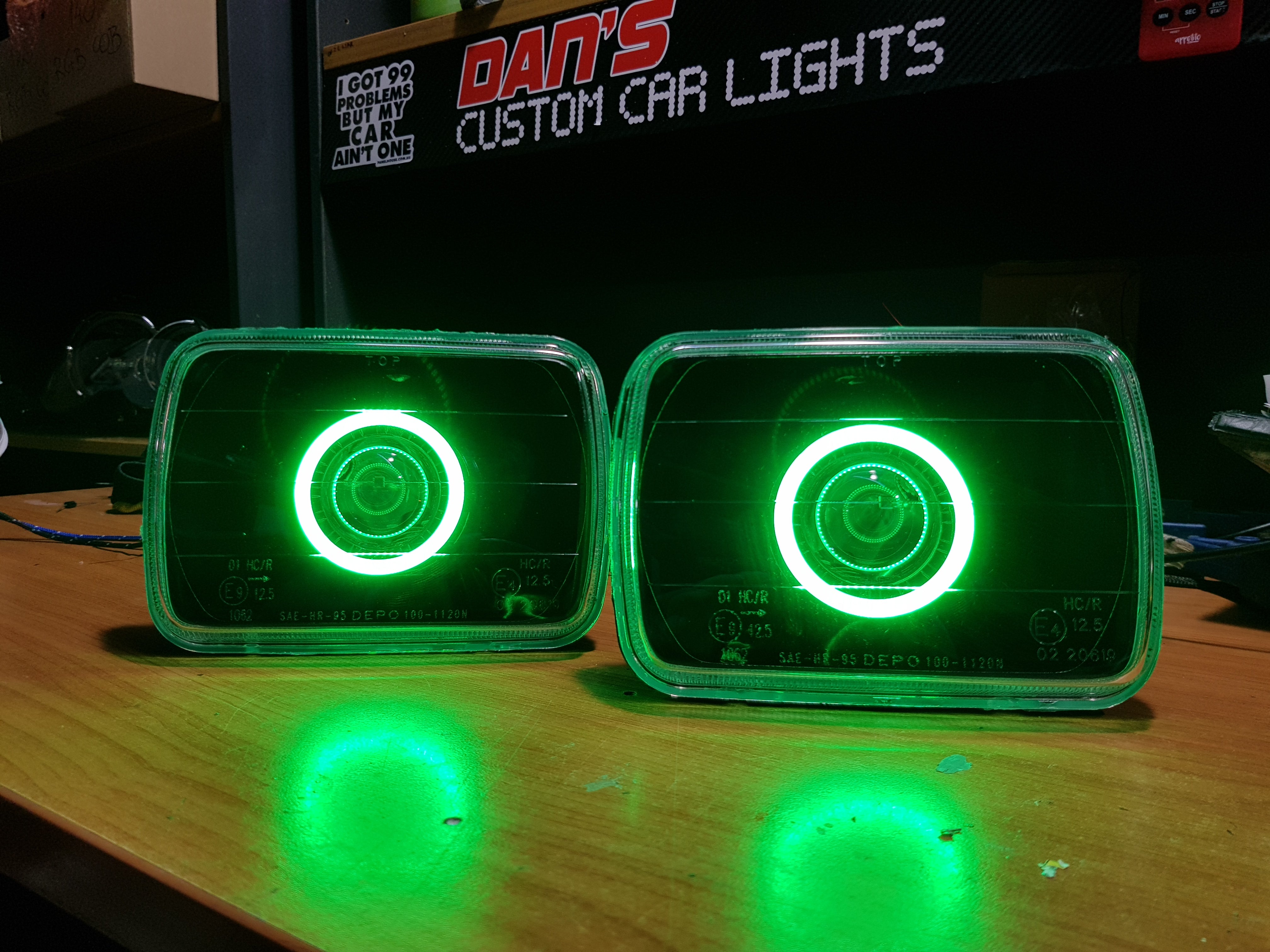 Universal 5x7" Rectangle Headlights Fitted with Bi Projectors ...