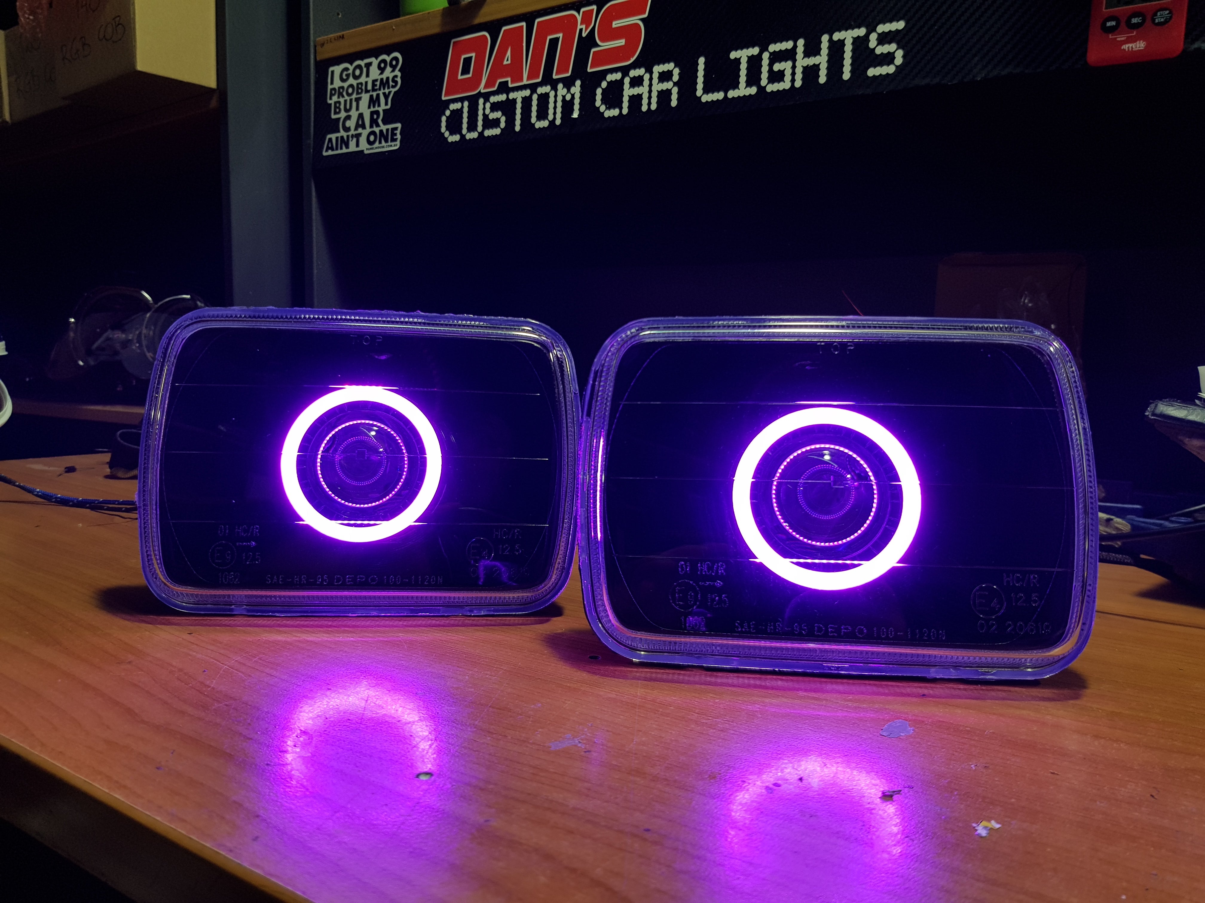 Universal 5x7" Rectangle Headlights Fitted with Bi Projectors ...