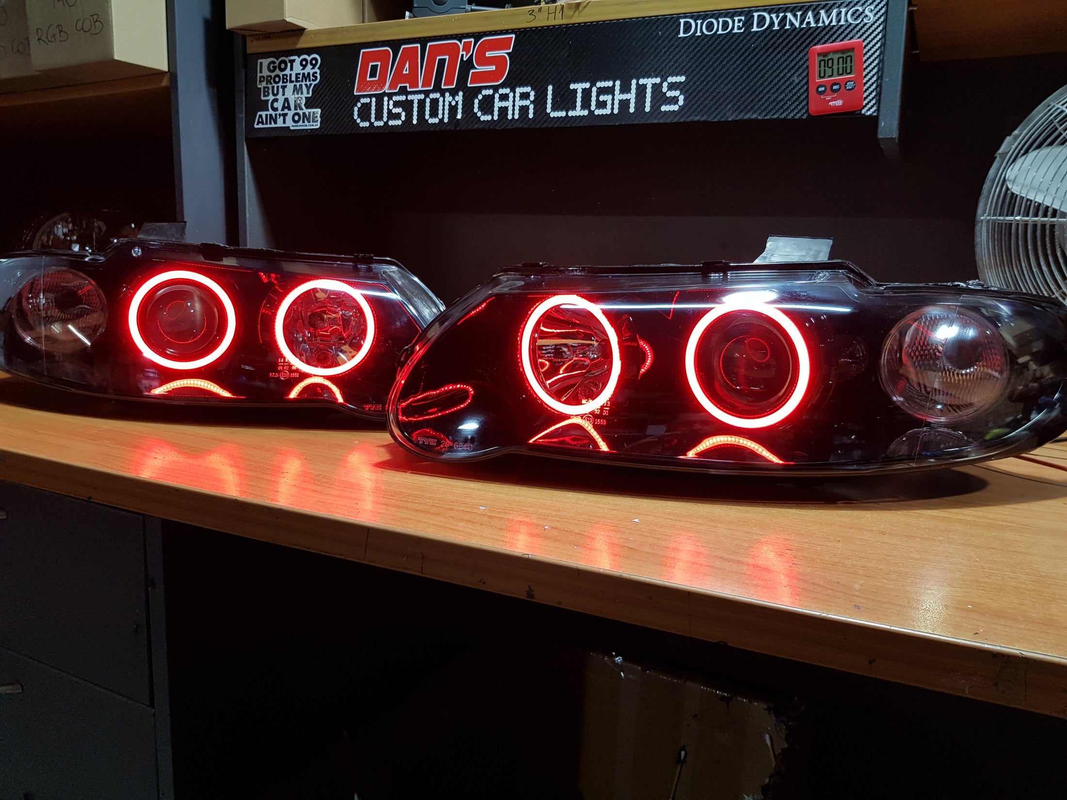 Holden VX VU Altezza Headlights with Multicolored Halo Rings | Dan's ...