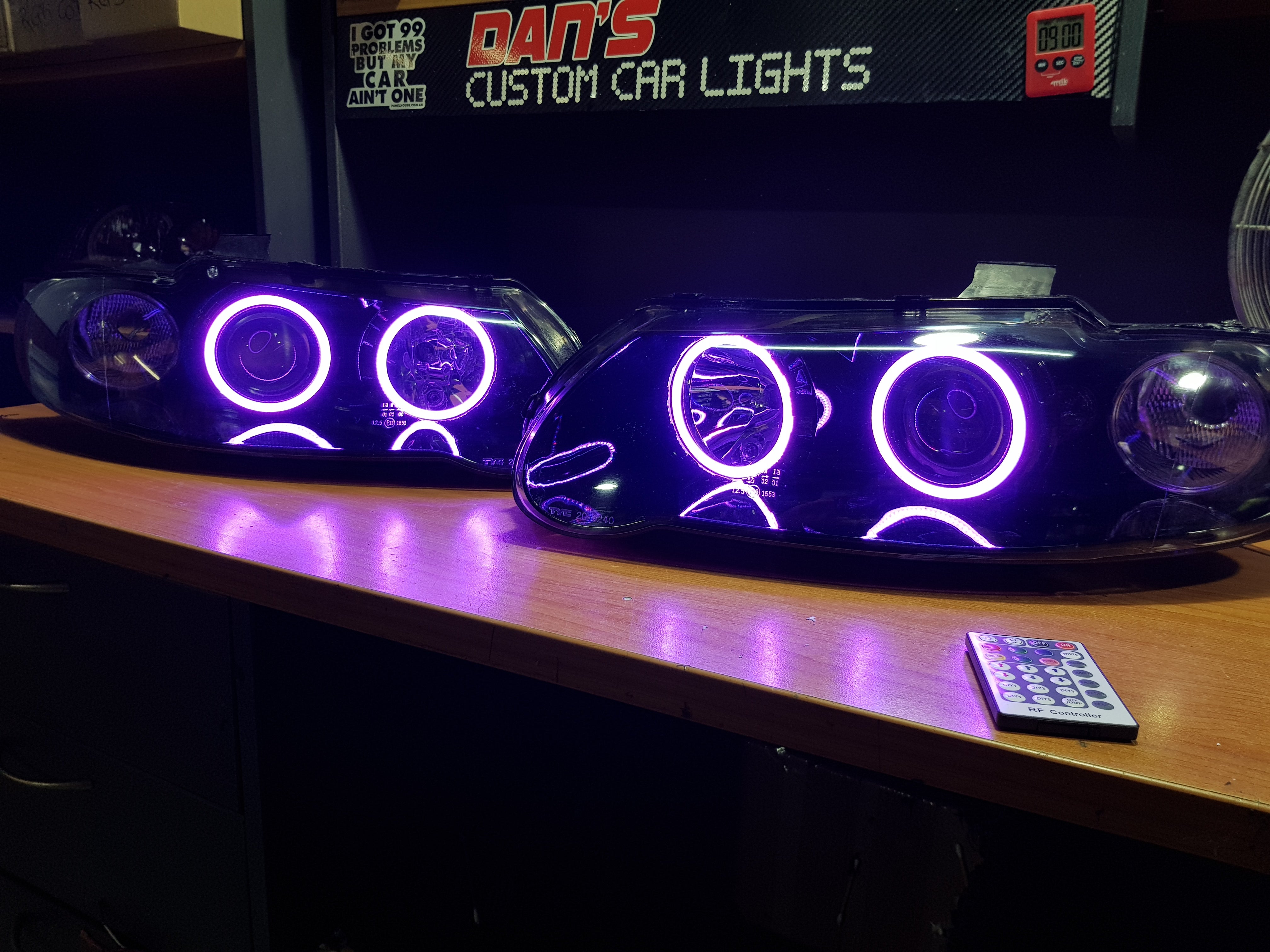 Holden VX VU Altezza Headlights with Multicolored Halo Rings | Dan's ...