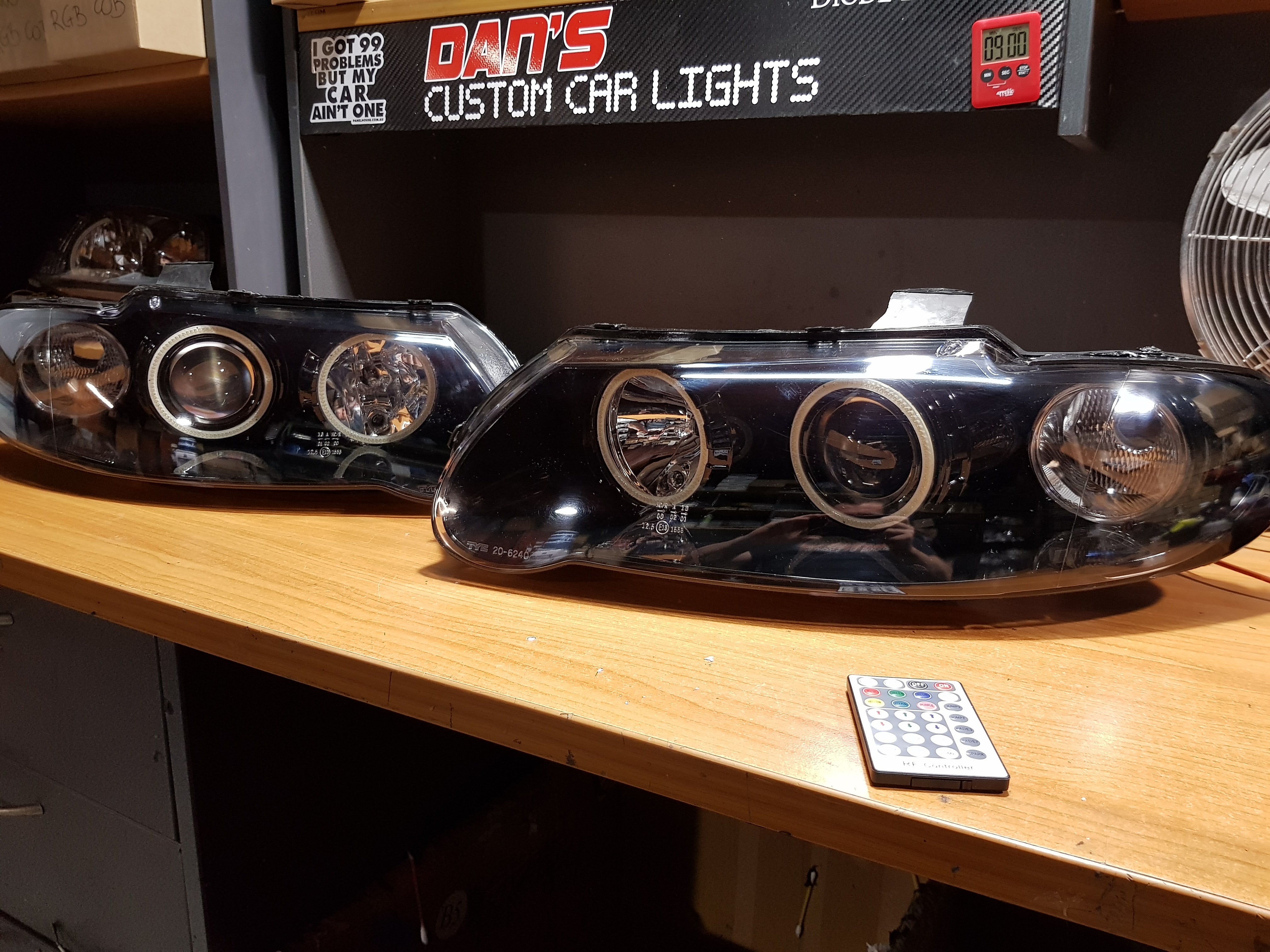 Holden VX VU Altezza Headlights with Multicolored Halo Rings – Dan's ...