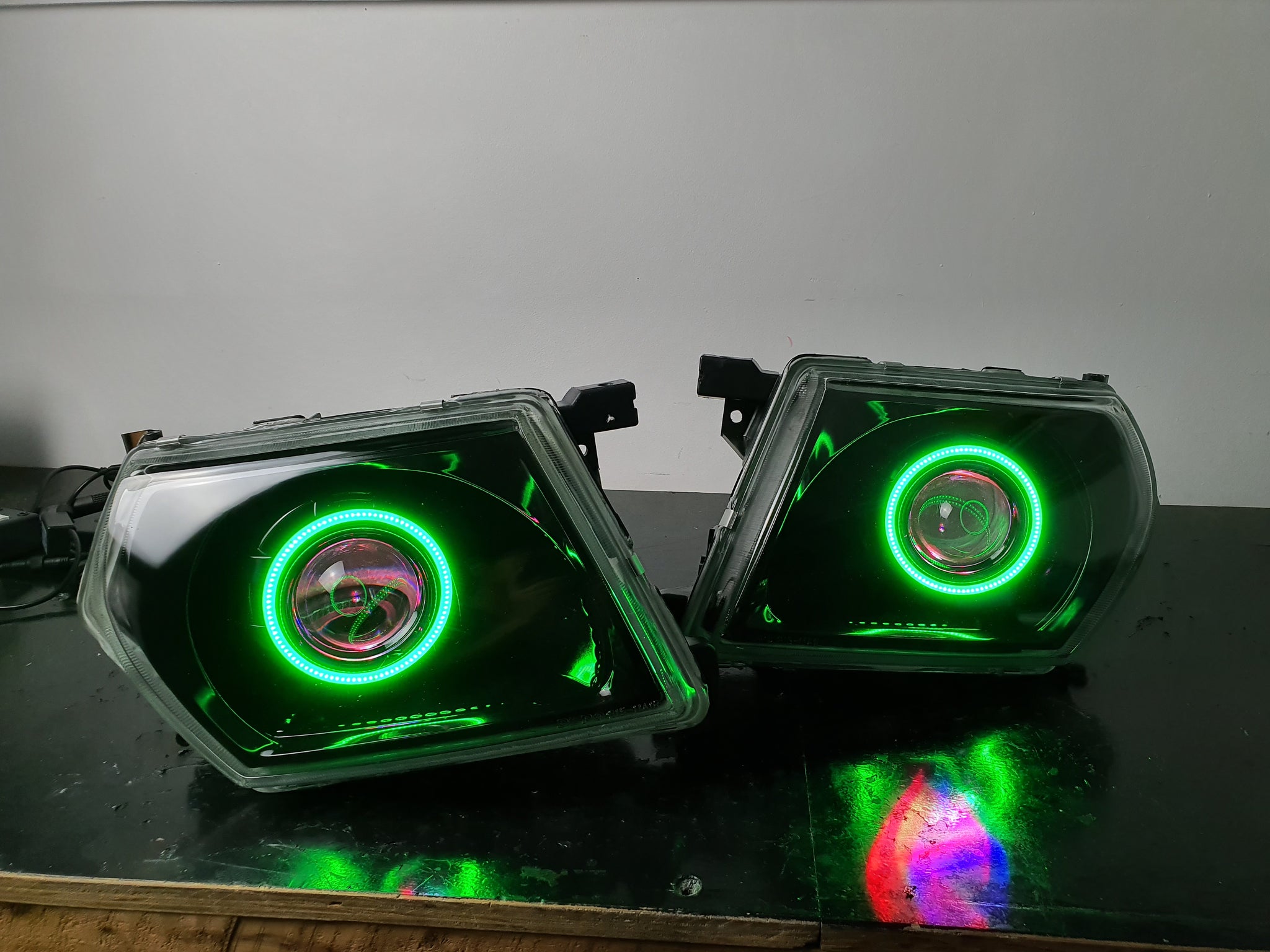Nissan Patrol GU S1-S3 Headlights with Multicolored Halo Rings and ...