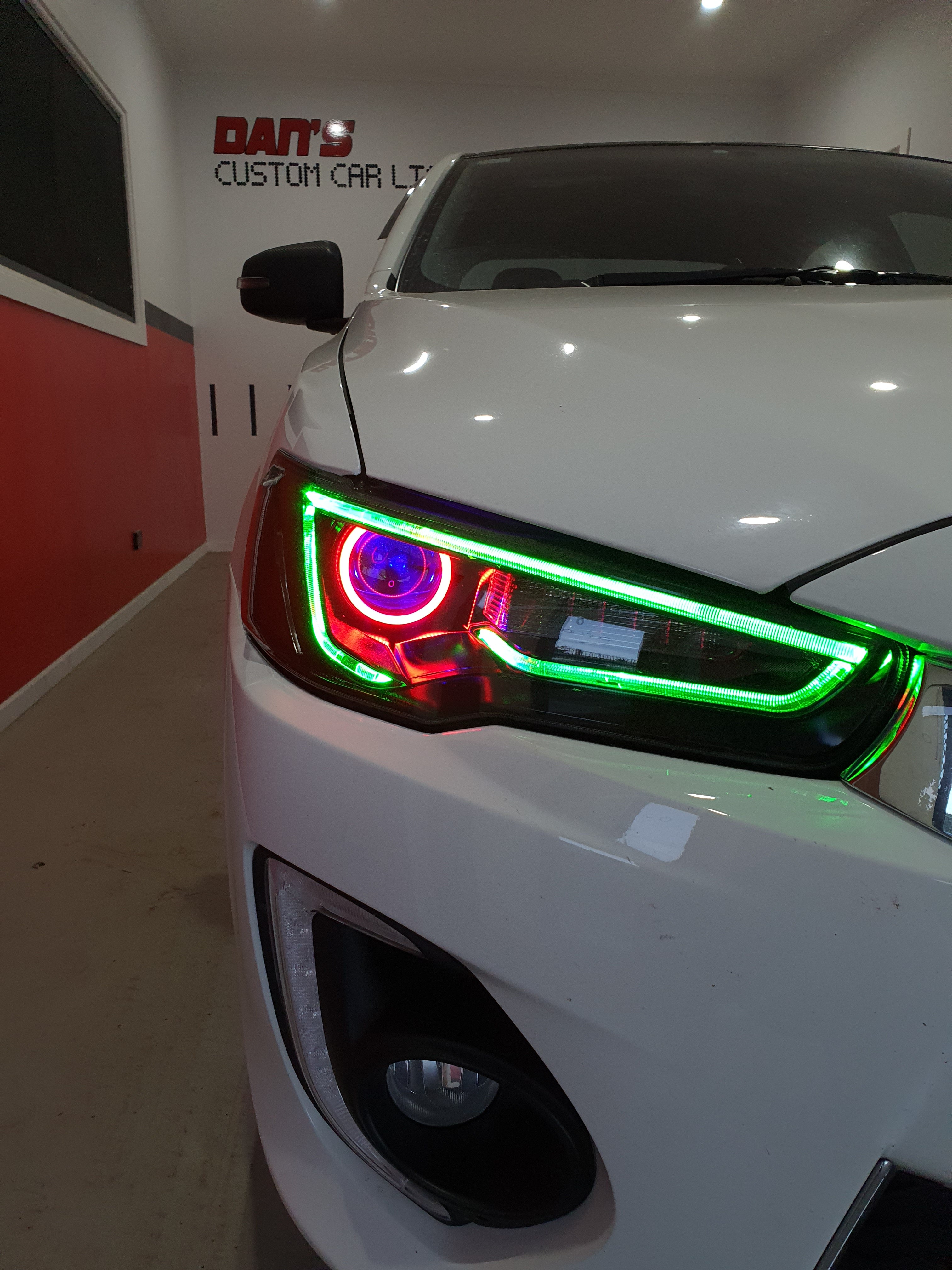 Mitsubishi Lancer LED DRL Headlights w/ Multicolored DRL, Halo Rings ...