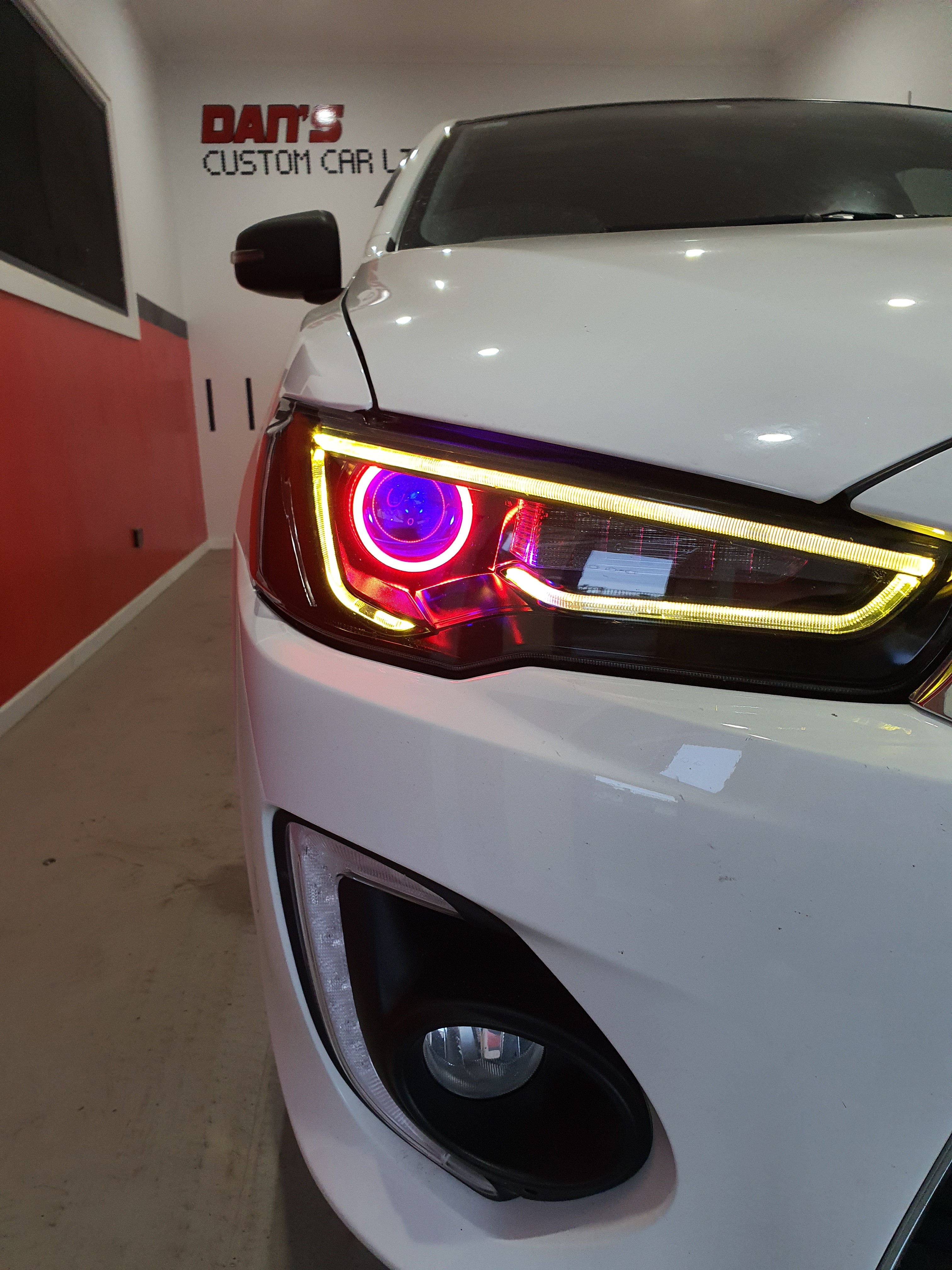 Mitsubishi Lancer LED DRL Headlights w/ Multicolored DRL, Halo Rings ...