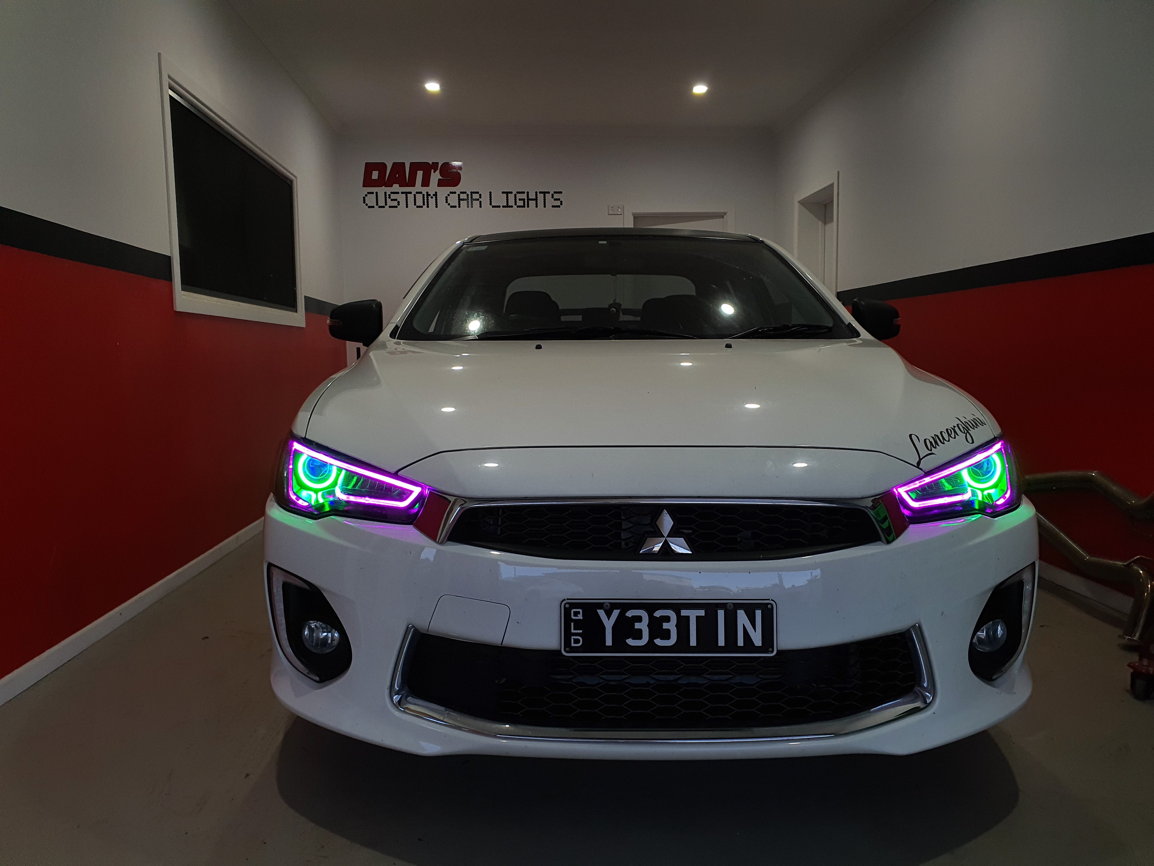 Mitsubishi Lancer LED DRL Headlights w/ Multicolored DRL, Halo Rings ...