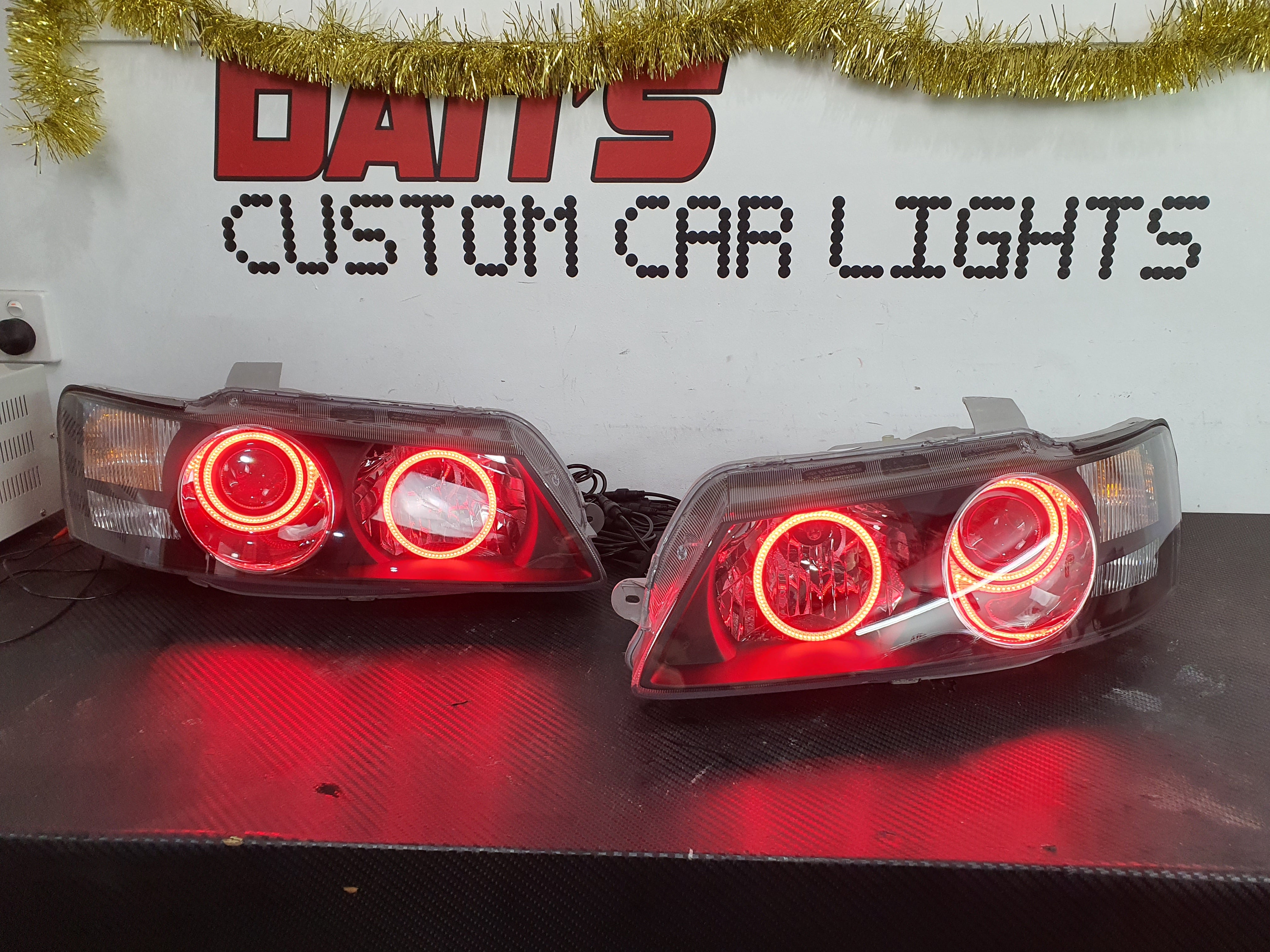 Holden VZ Commodore Projector Headlights with Multicolored Halo Rings ...