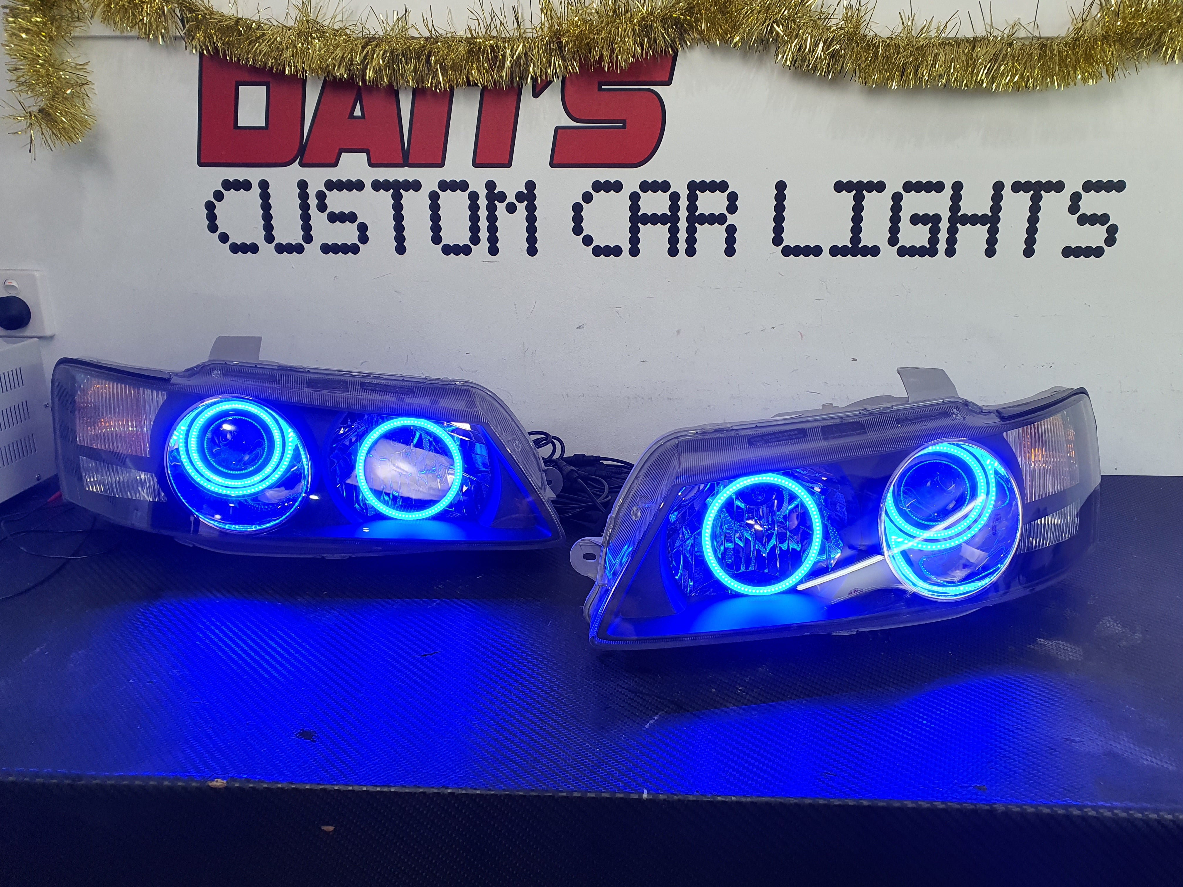 Holden VZ Commodore Projector Headlights with Multicolored Halo Rings ...