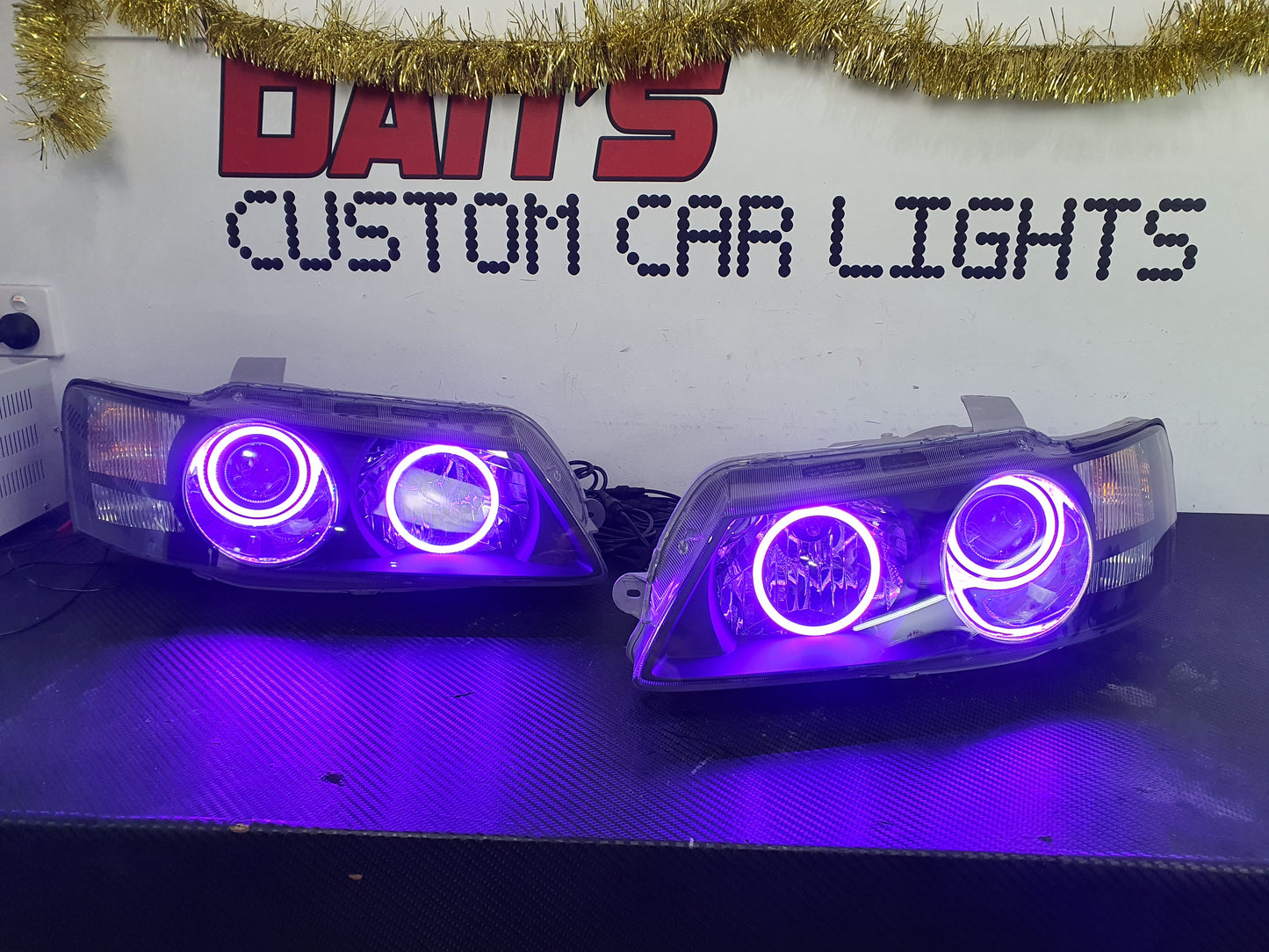 Holden VZ Commodore Projector Headlights with Multicolored Halo Rings ...