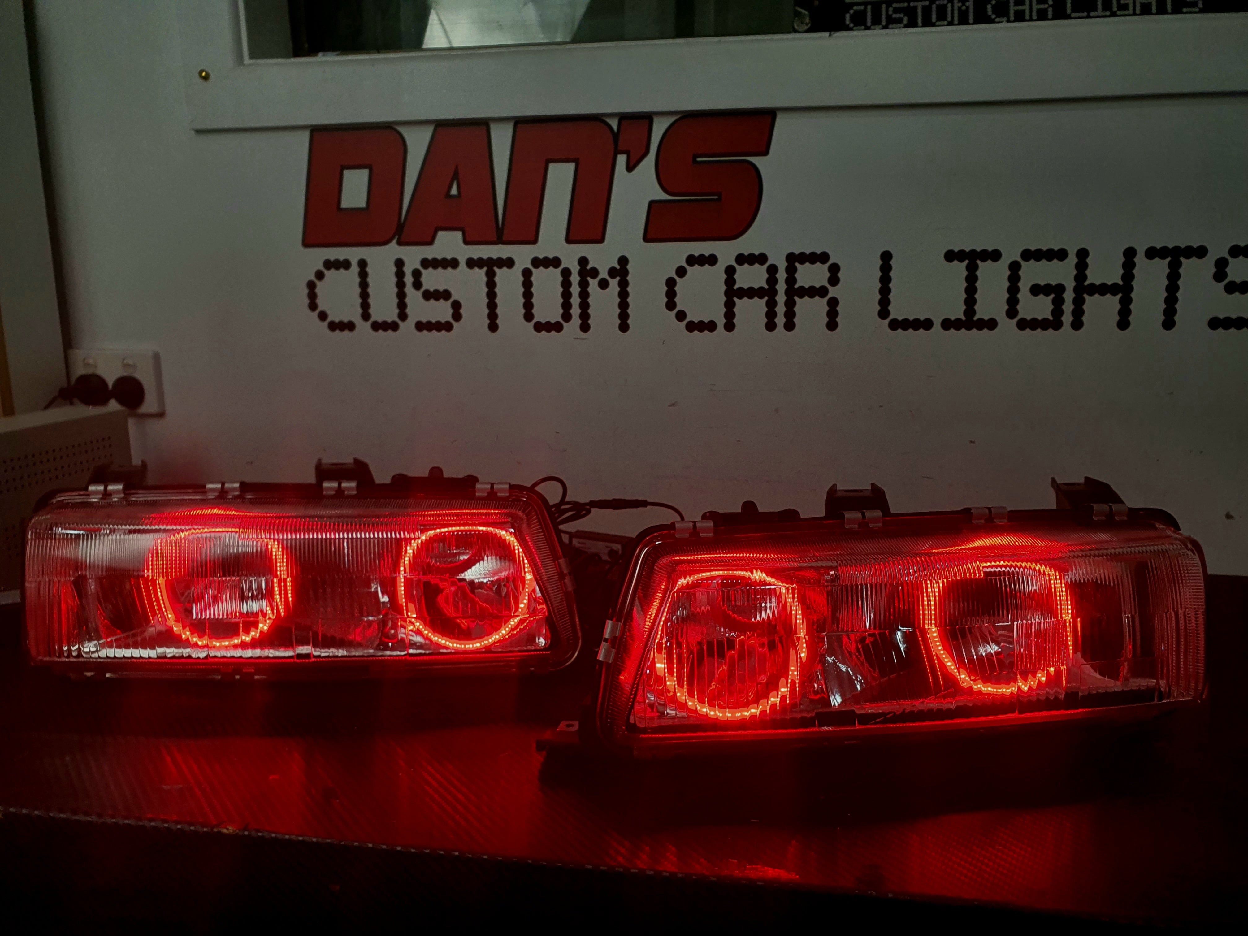 Holden VN /VP Commodore Headlights with Multicoloured Halo Rings | Dan ...