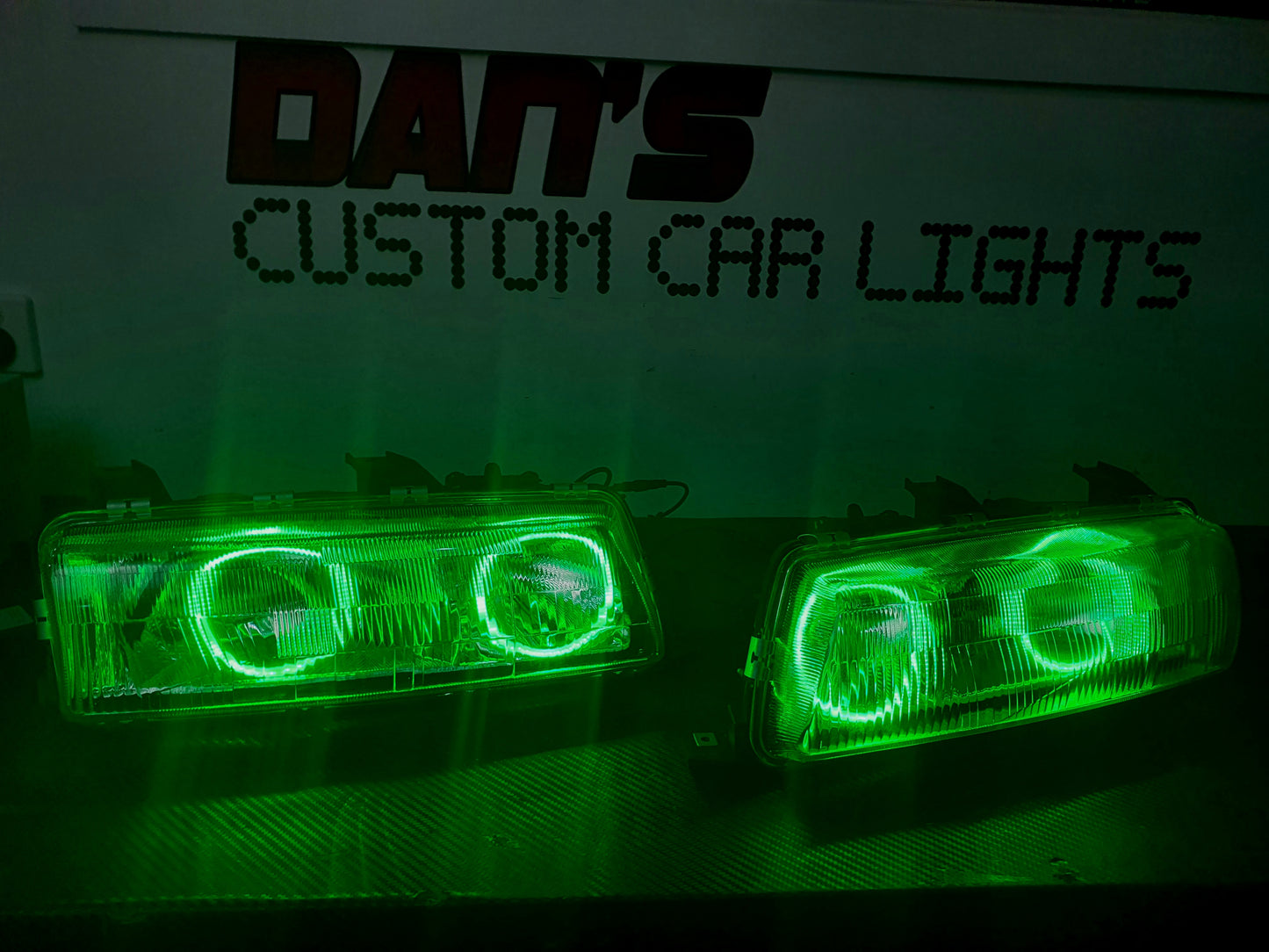 Holden VN /VP Commodore Headlights with Multicoloured Halo Rings | Dan ...