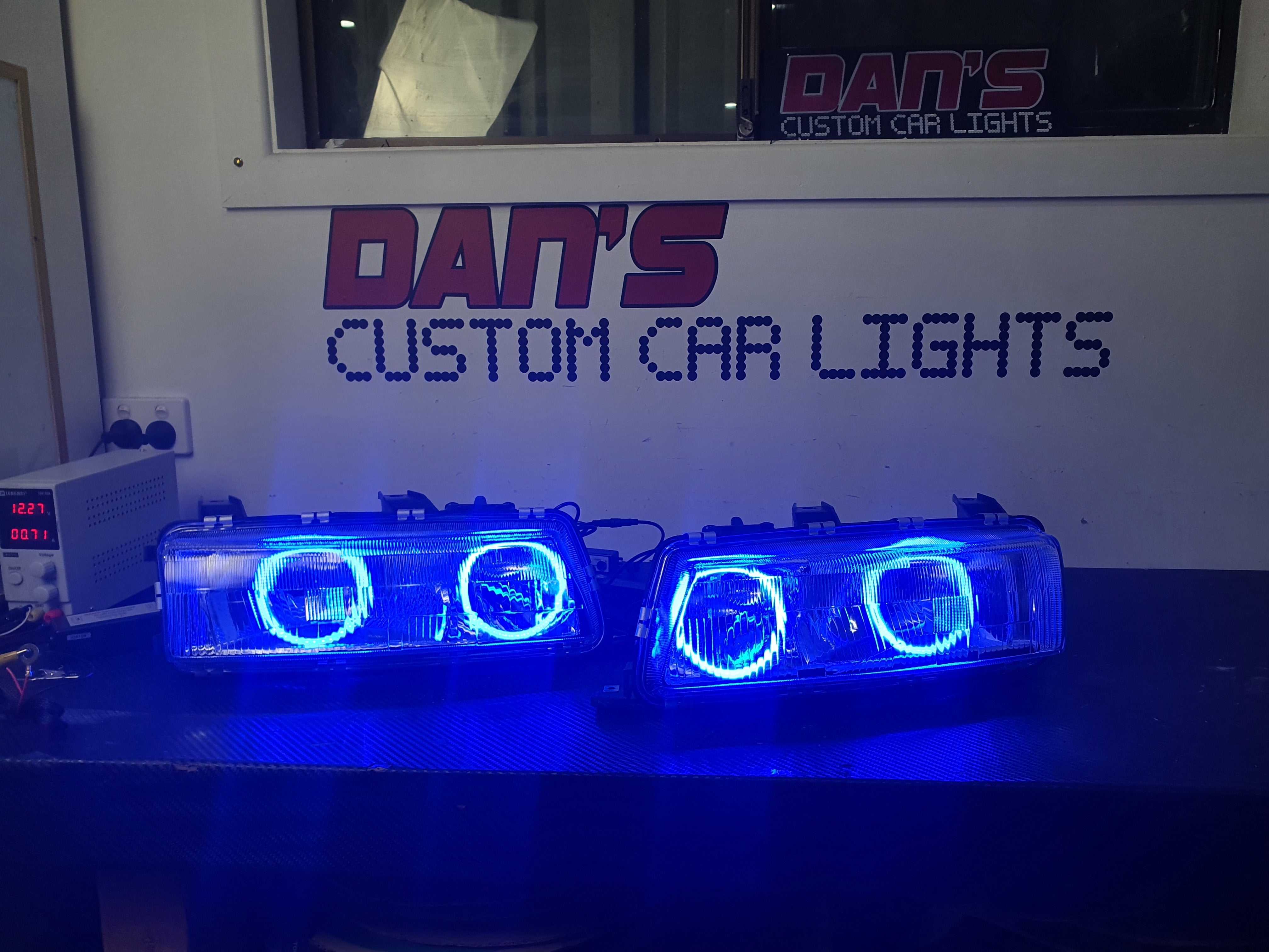 Holden VN /VP Commodore Headlights with Multicoloured Halo Rings | Dan ...