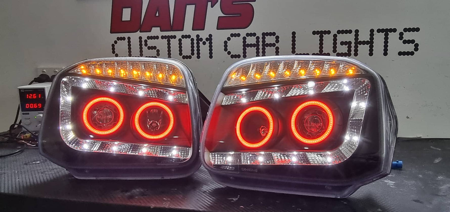 Suzuki Jimny SN 99-18 DRL Projector Headlights with Multicoloured Quad ...