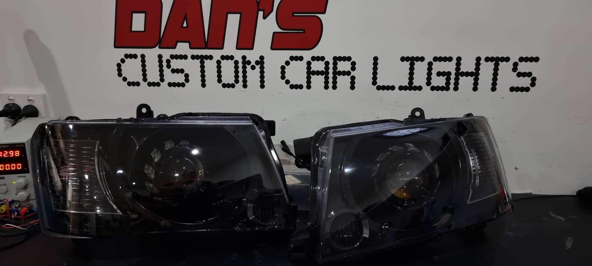 Nissan Patrol GU S4 Headlights w/ Multicoloured Halo Rings with Turbine ...
