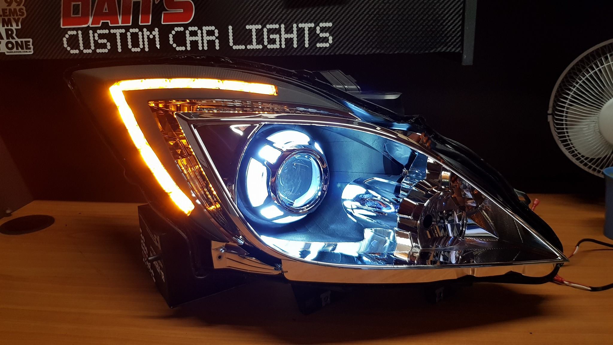 Mazda BT50 Headlights with 3" Projectors, Panamera Shrouds and DRL ...