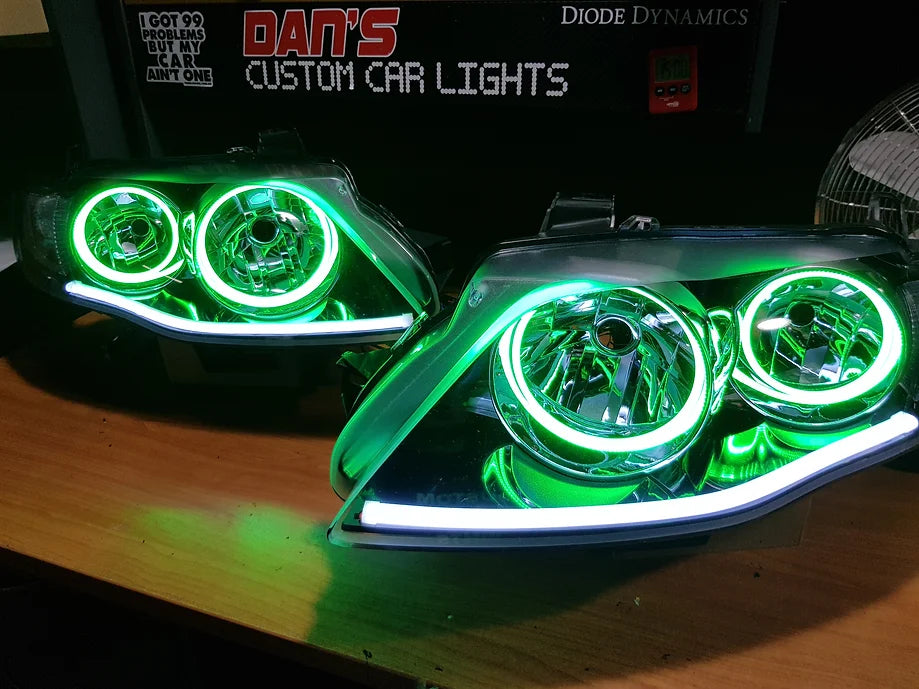 Ford FG MK1 G6/G6E FPV XT Quad RGB Halos & White DRL | Dan's Custom Car ...