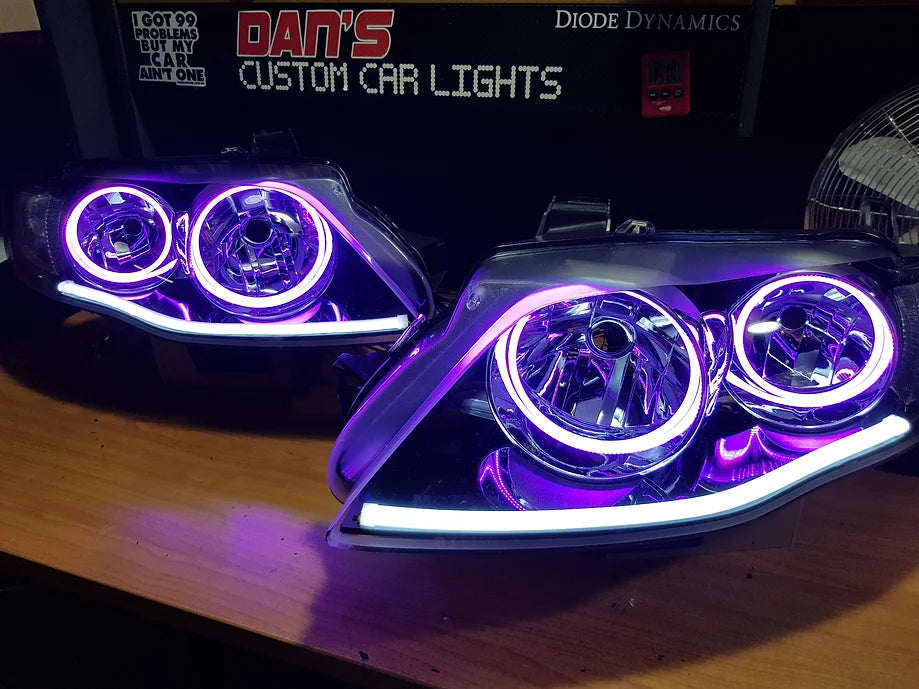 Ford FG MK1 G6/G6E FPV XT Quad RGB Halos & White DRL | Dan's Custom Car ...