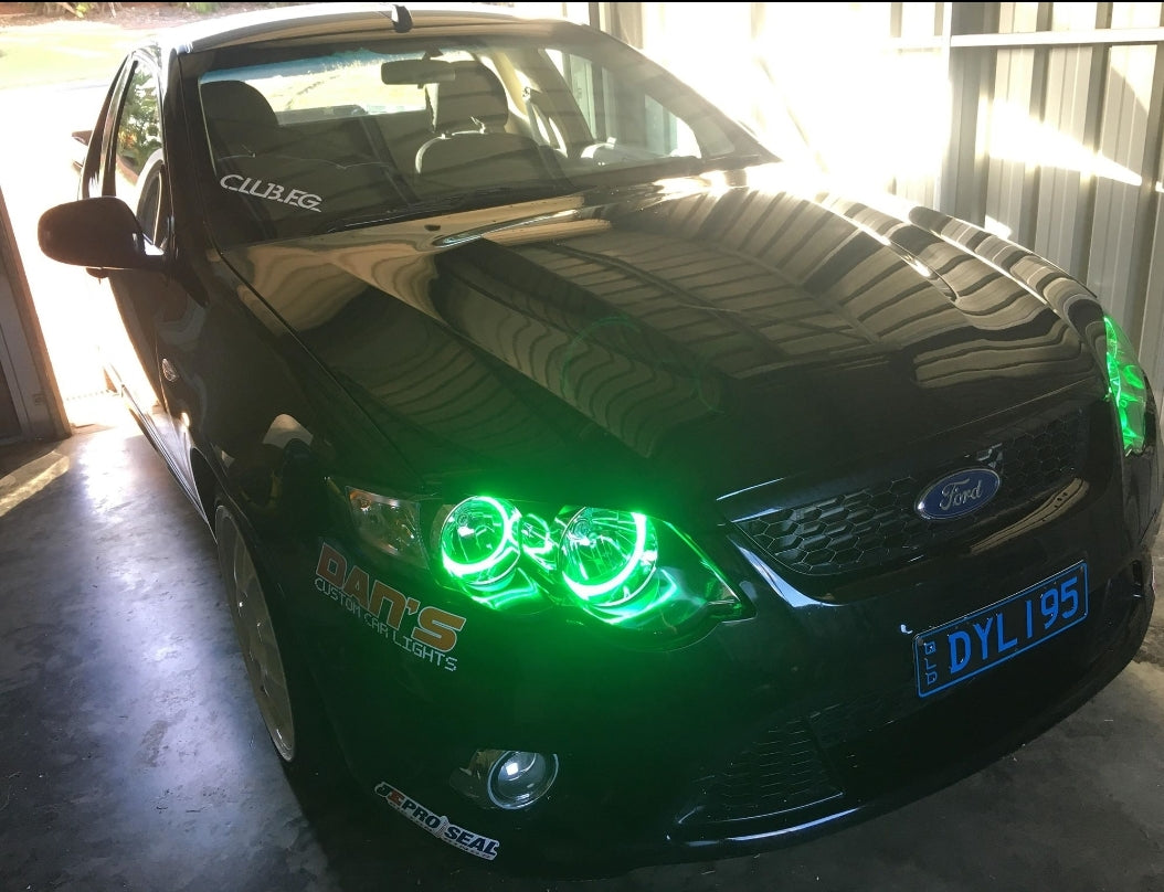 Ford Falcon FG MK1 XR6/XR8 Headlights w/ Quad Halo Rings | Dan's Custom ...