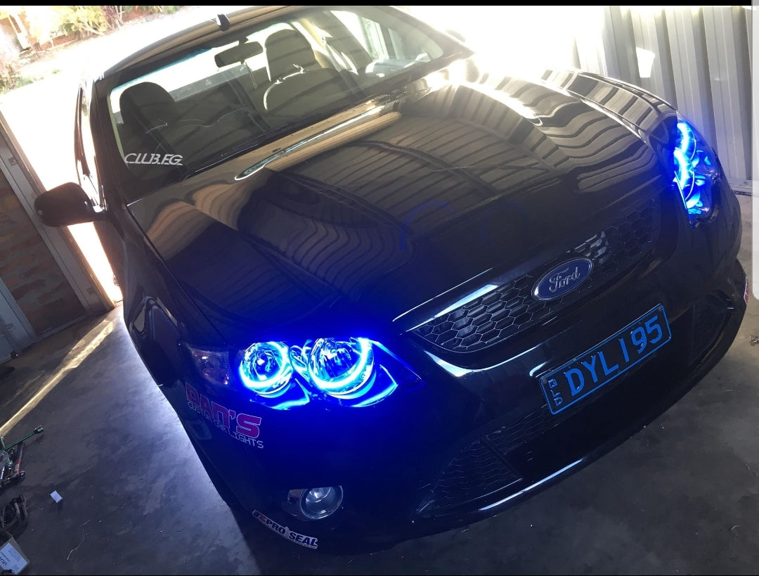 Ford Falcon FG MK1 XR6/XR8 Headlights w/ Quad Halo Rings | Dan's Custom ...