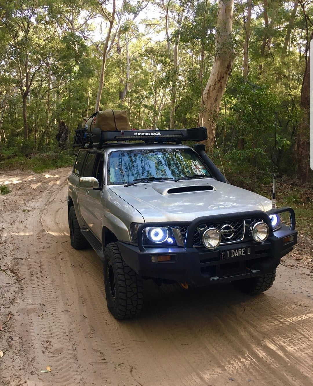 Nissan Patrol GU S4 Headlights with White/Amber Halo Rings and ...
