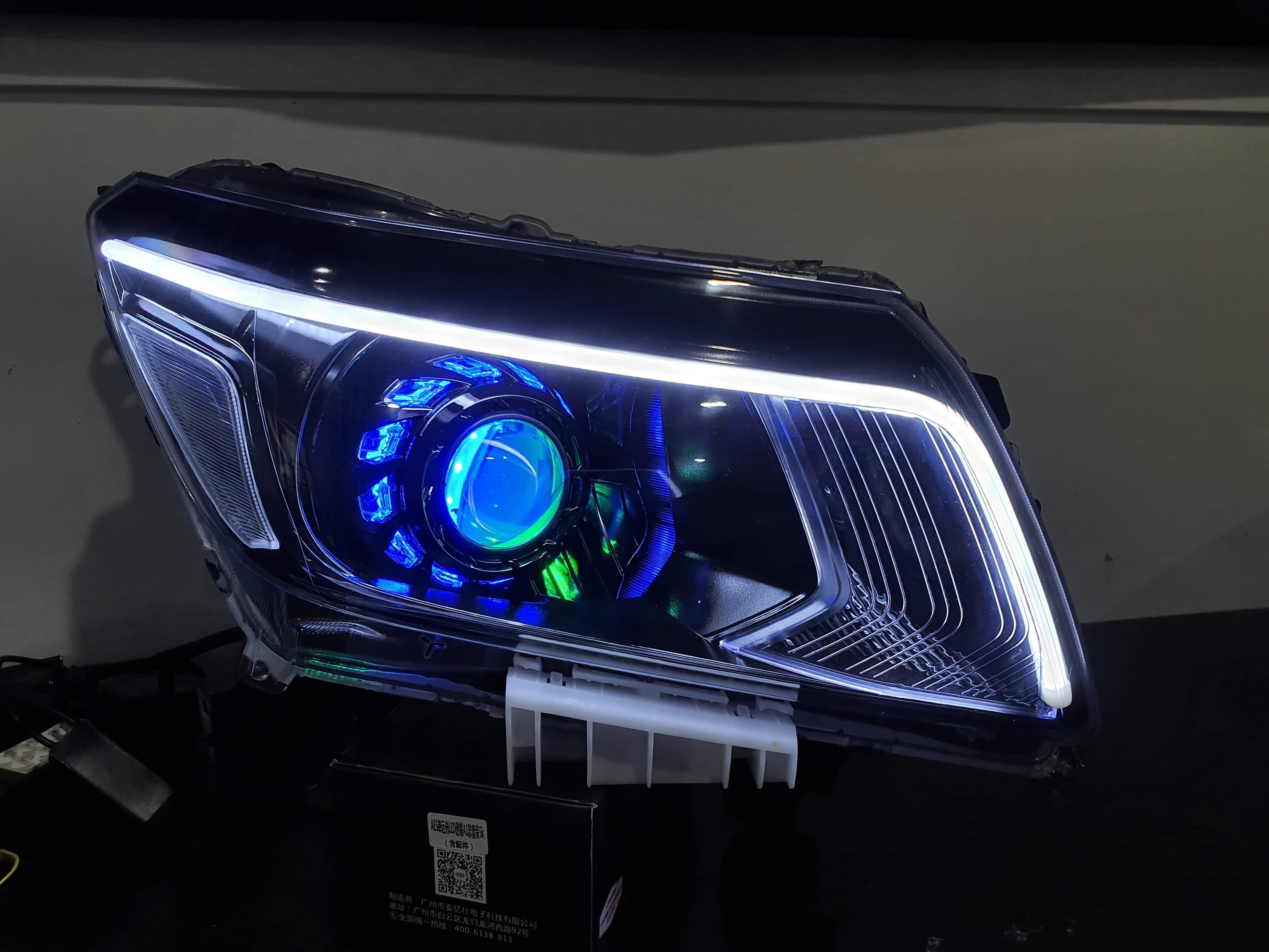 Nissan Navara D23 NP300 DX/RX Headlights with Multicolored Halo Rings ...