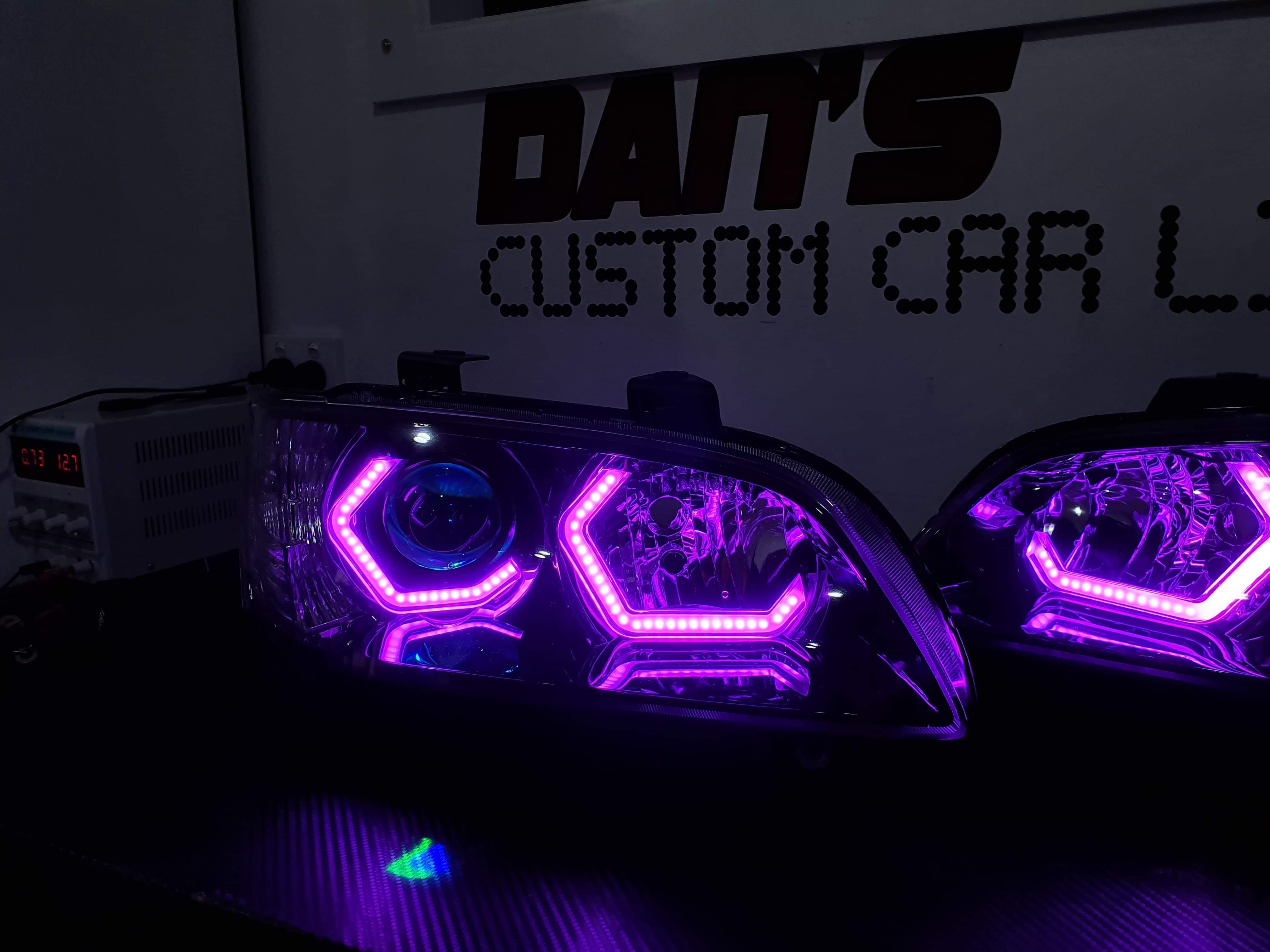 Holden VE Commodore S1 SSV Headlights with Quad RGB Hex Halos & RGBW ...