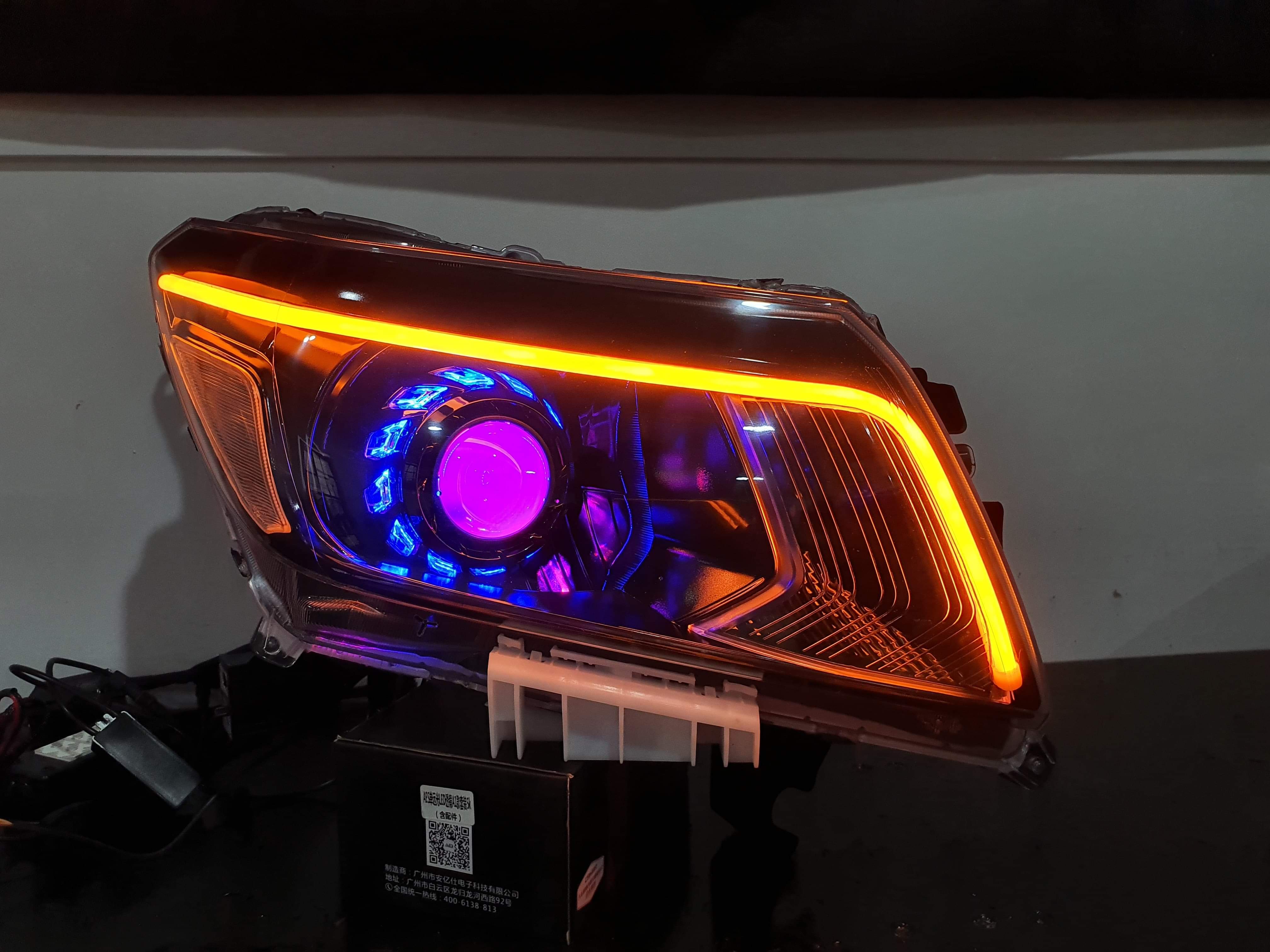 Nissan Navara D23 NP300 DX/RX Headlights with Multicolored Halo Rings ...